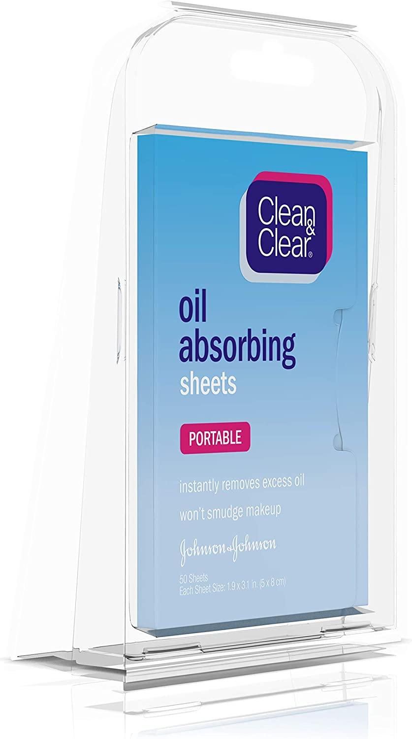 Clean & Clear Oil Absorbing Facial Sheets - 50 ct Blotting Papers for ...
