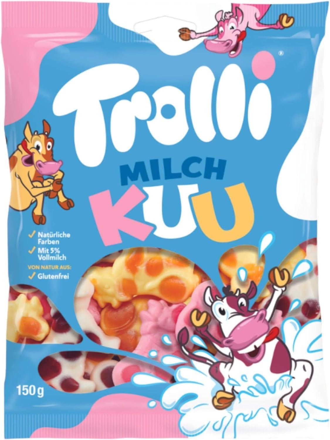 Trolli Milch Kuu Gummy Cow Sweets Chewy Candy Gluten Free - 3 Fruity ...