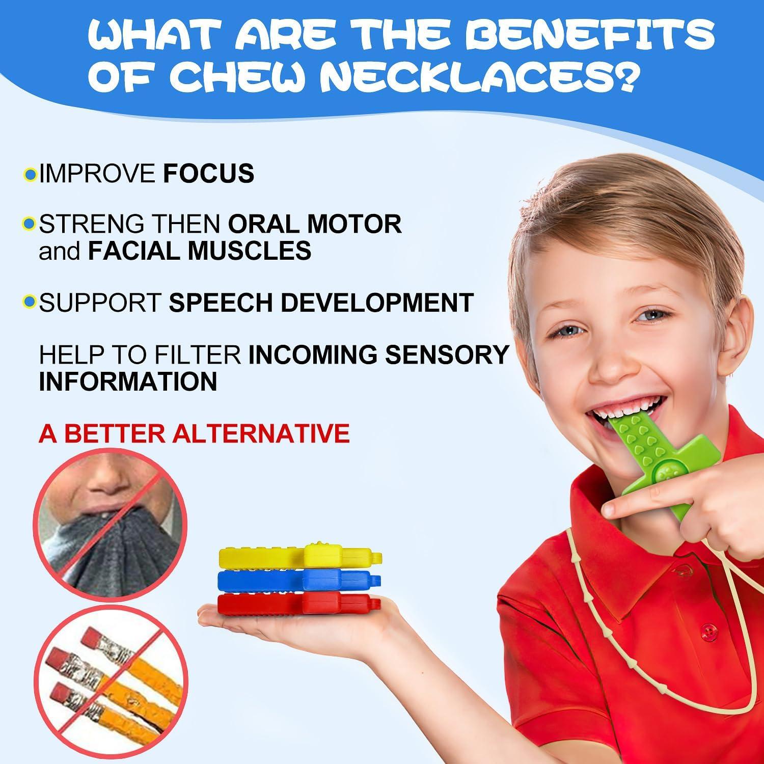Kau-Hall Chain Olele | 3-Part Sensory Chewing Set for Kids | Silicone ...