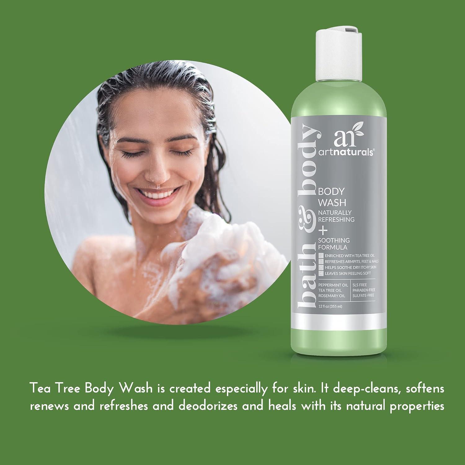 ArtNaturals Tea Tree Peppermint & Eucalyptus Body Wash - 12 Fl Oz ...