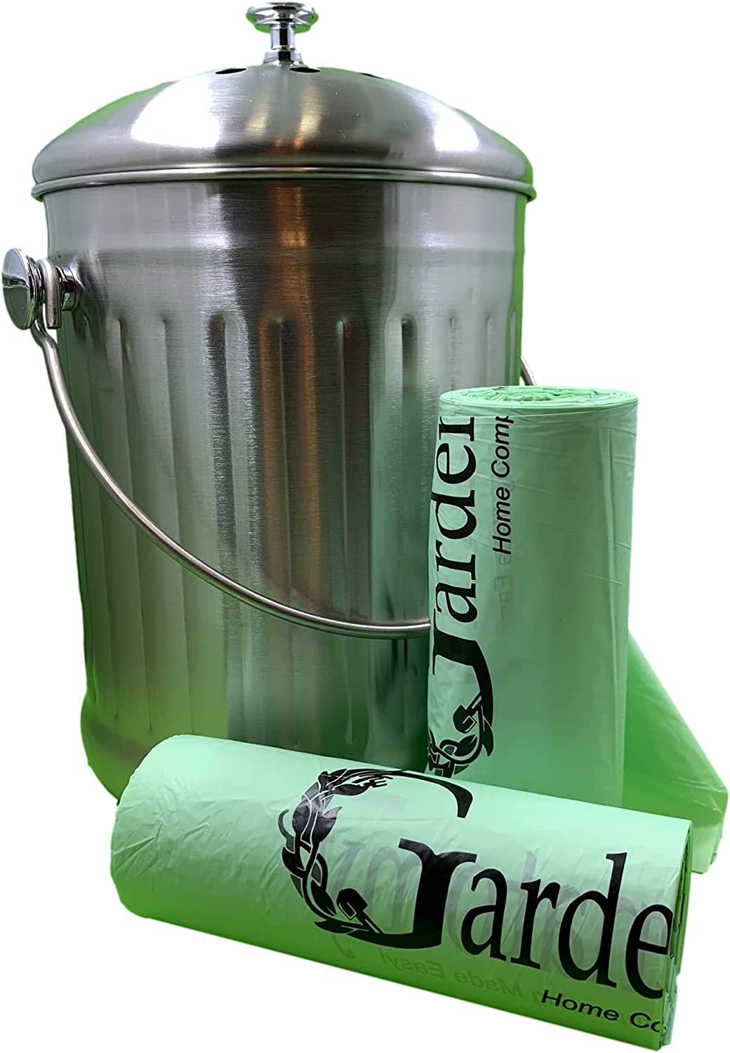 Compostable Trash Bags for Kitchen Compost Bin - Biodegradable & Fits 1 ...