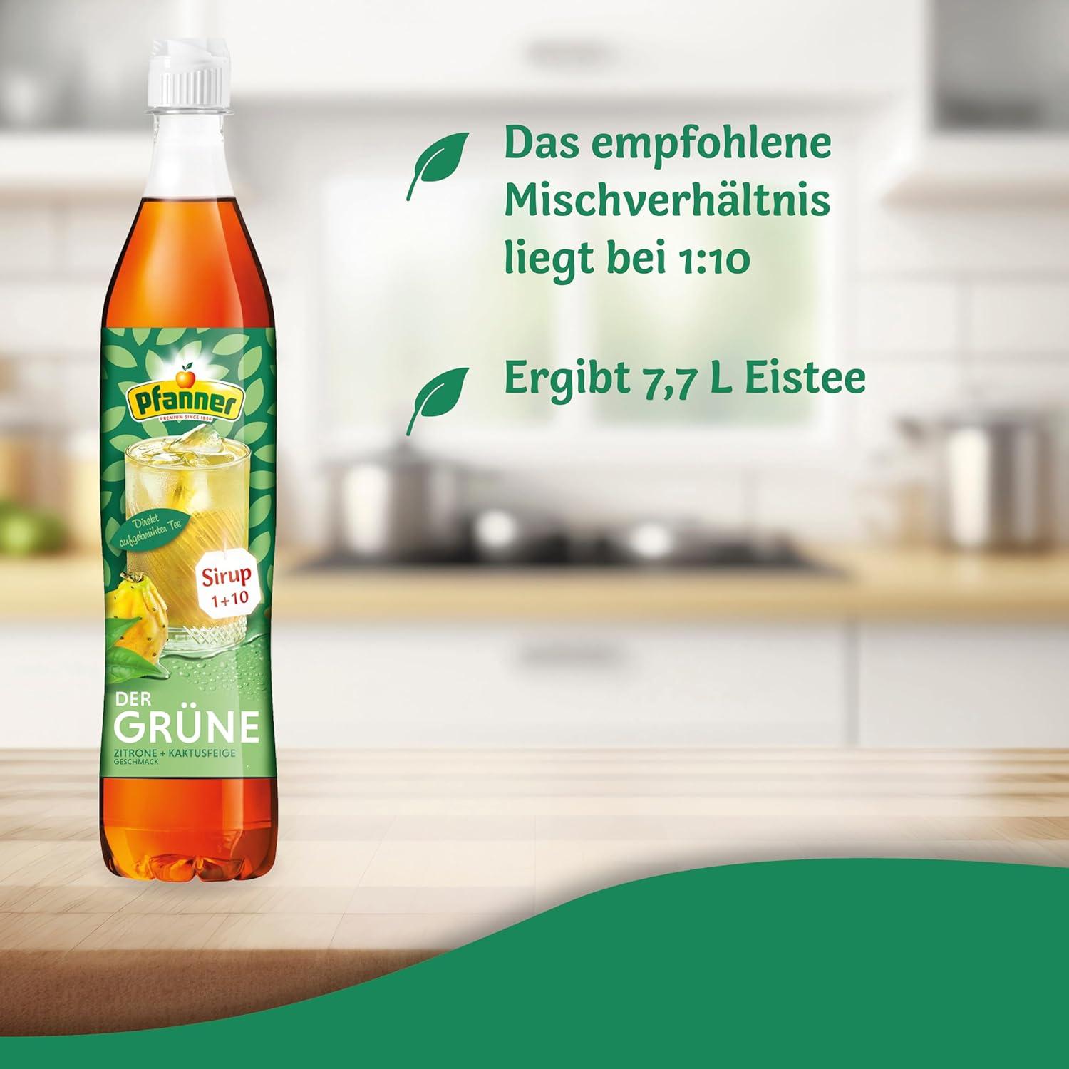 Pfanner Green Lemon Cactus Fig Syrup 700ml | Makes 7+ Liters Iced Tea ...