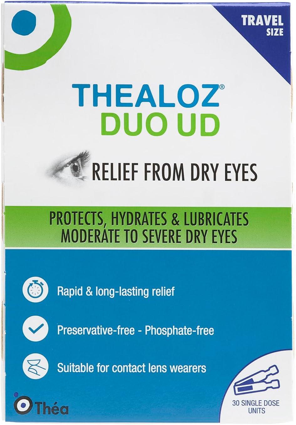 Thealoz Duo Unidose Eye Drops Travel Size | Rapid Relief for Dry Tired ...