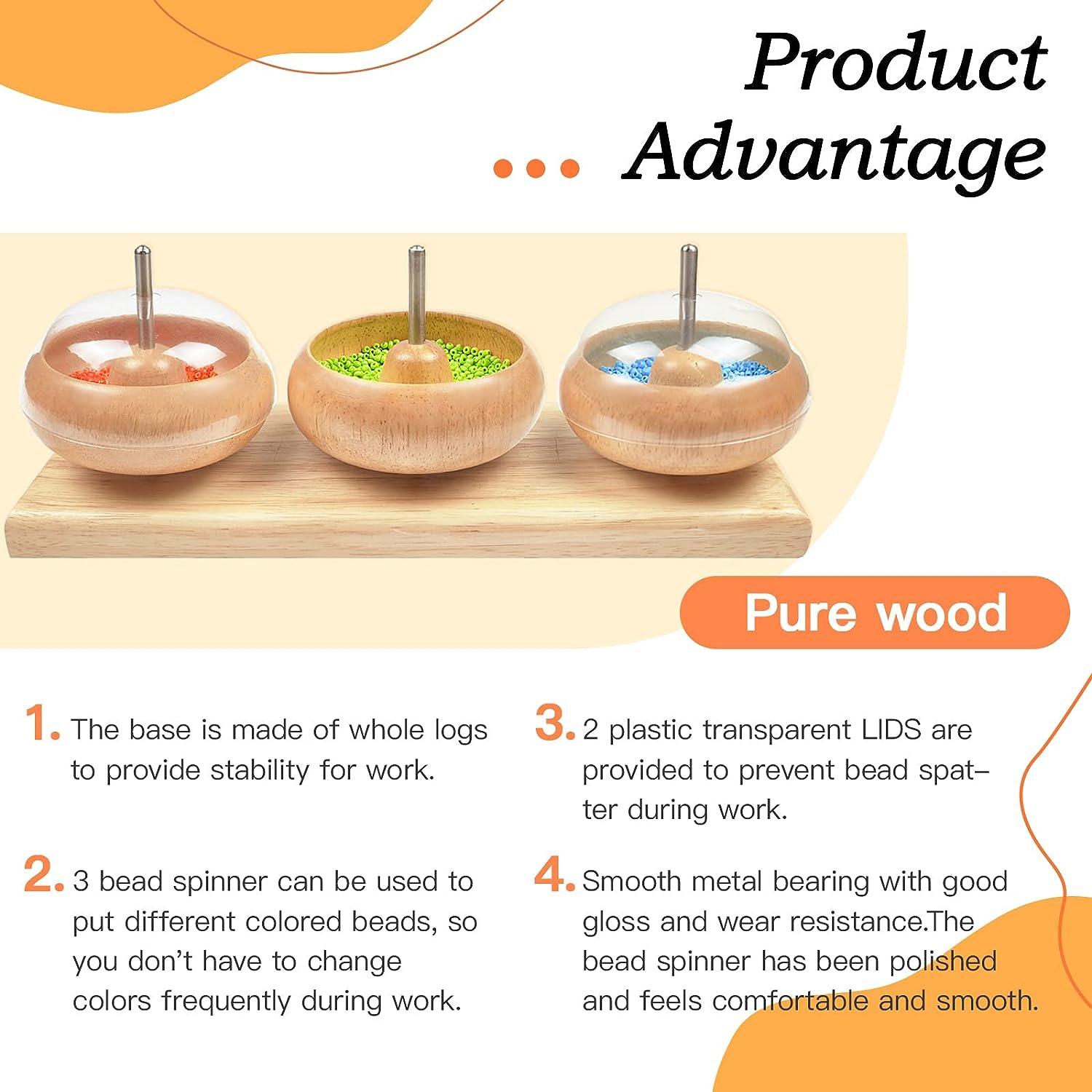 Hobbyworker Bead Spinner Kit with Beading Needles, Seed Beads, and ...