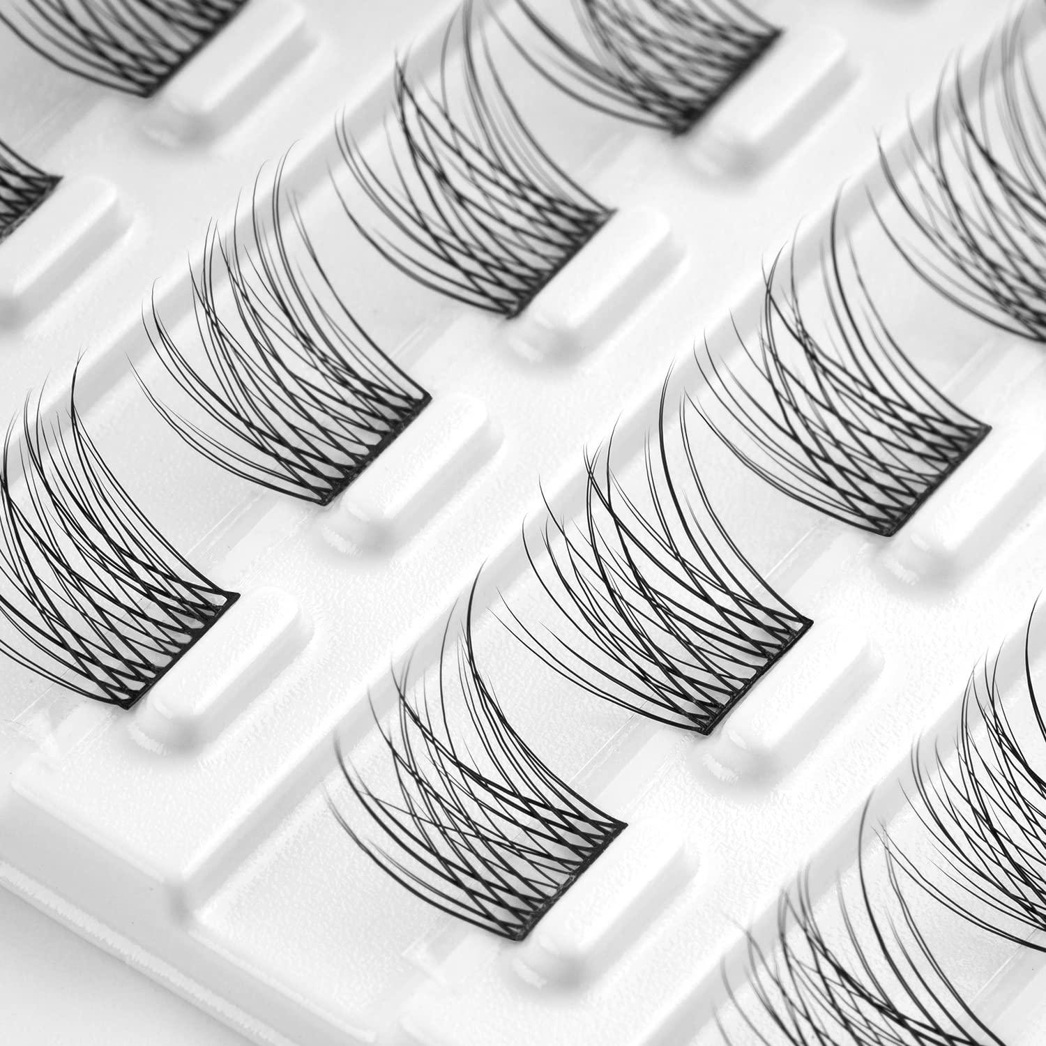 DIY Eyelash Extension: Natural 12mm Lash Clusters - 24 Reusable ...