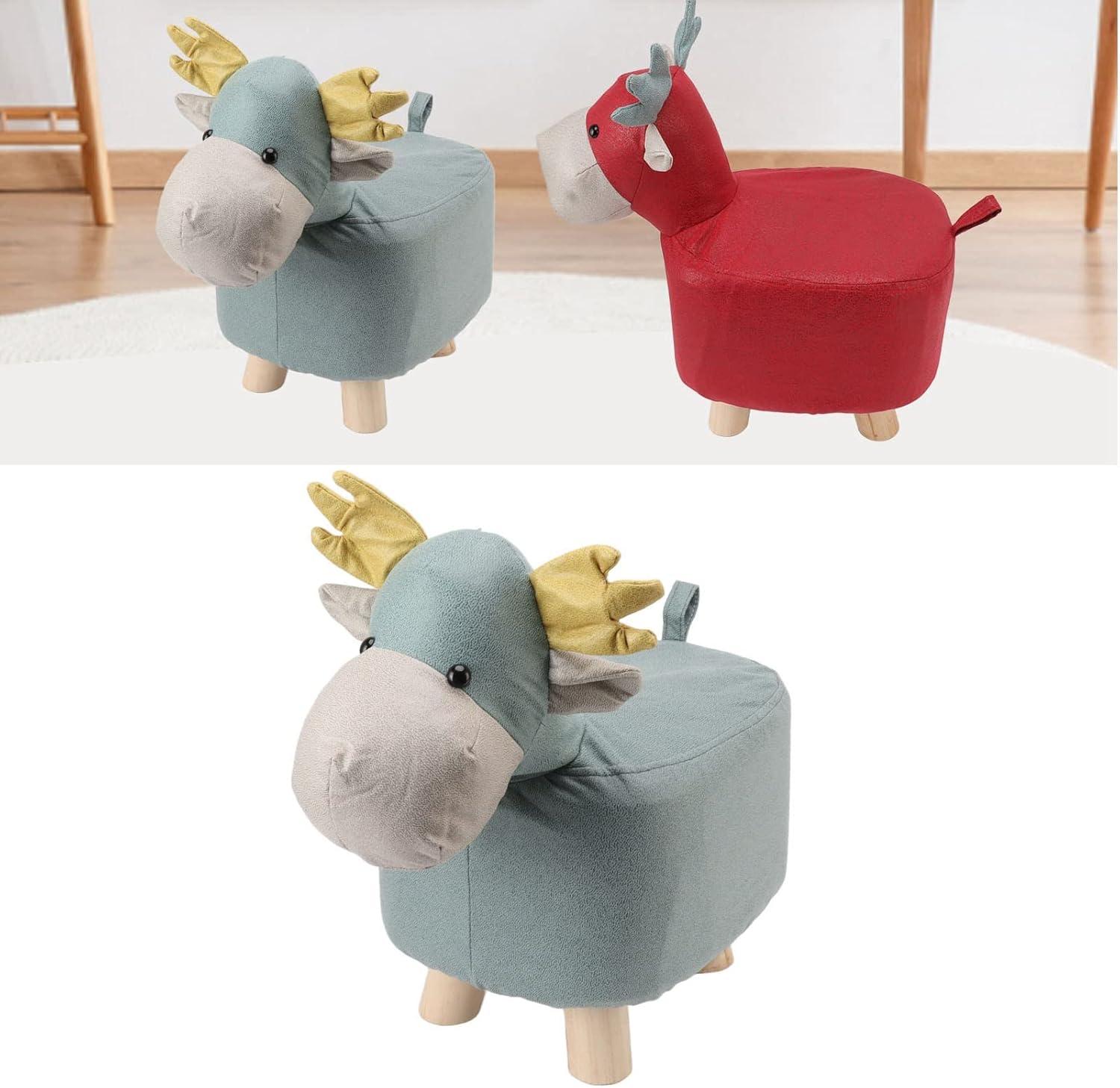 TOPINCN Giraffe Animal Shaped Footstool for Kids - Non-Slip Wooden Legs ...