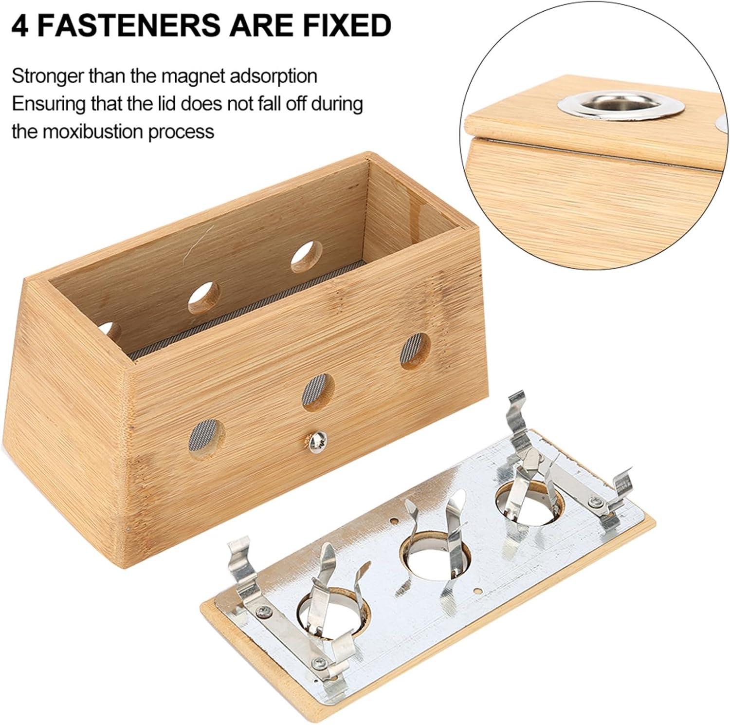 BEIJIALY Moxibustion Box - 3 Holes Acupuncture Moxa Roller Stick Holder ...