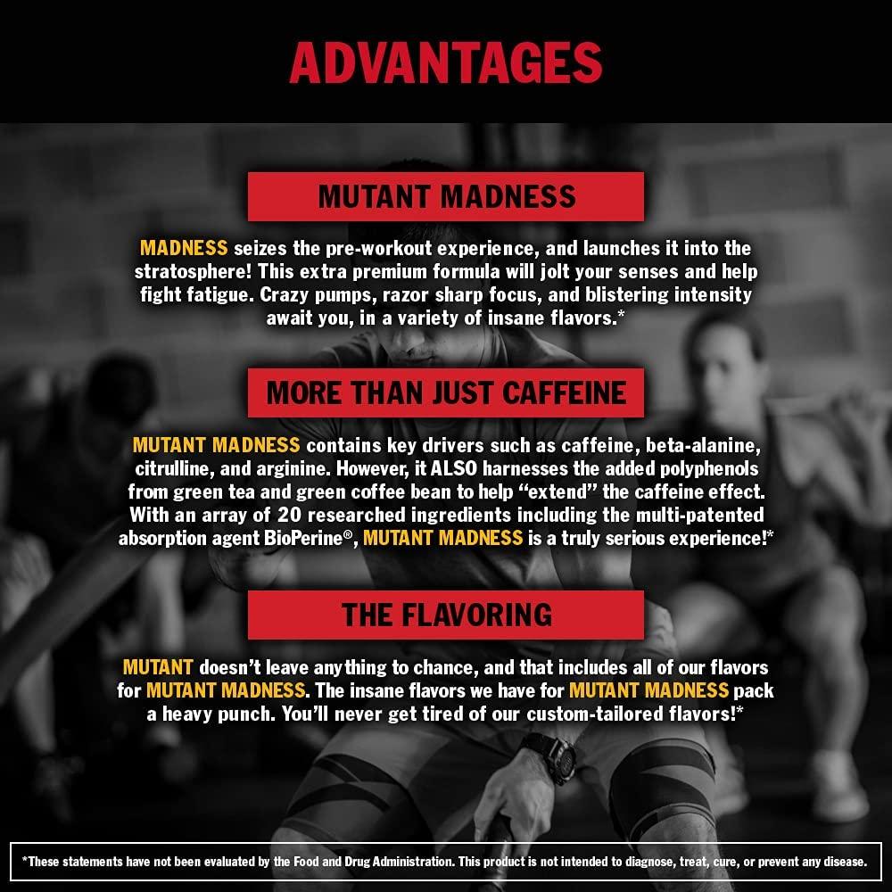 Mutant Madness Pre-Workout Supplement 225g - Peach Mango | Intense ...