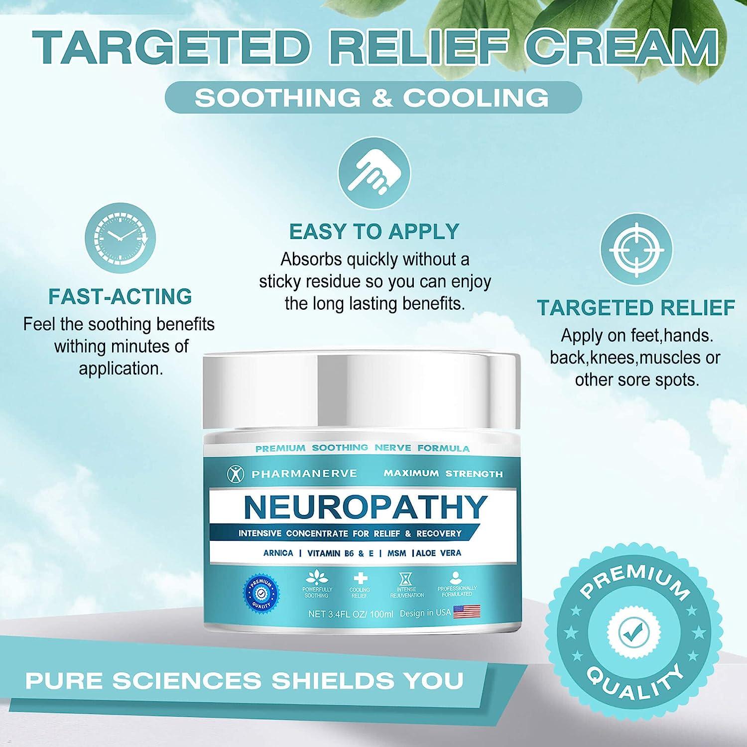 PHARMANERVE Neuropathy Nerve Relief Cream 3.4oz - Maximum Strength ...