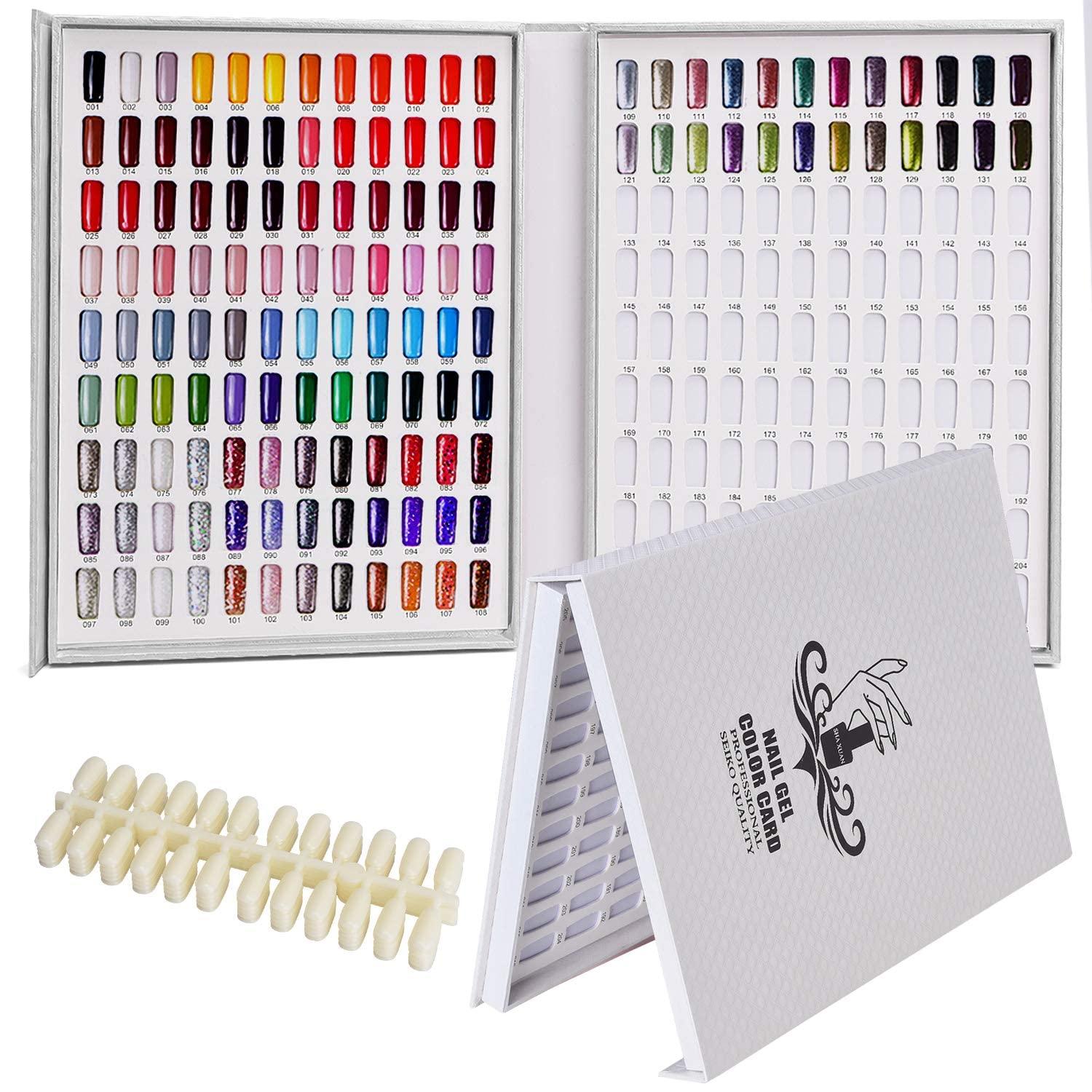 216 Colors Nail Display Chart - Professional Nail Color Swatches Book ...
