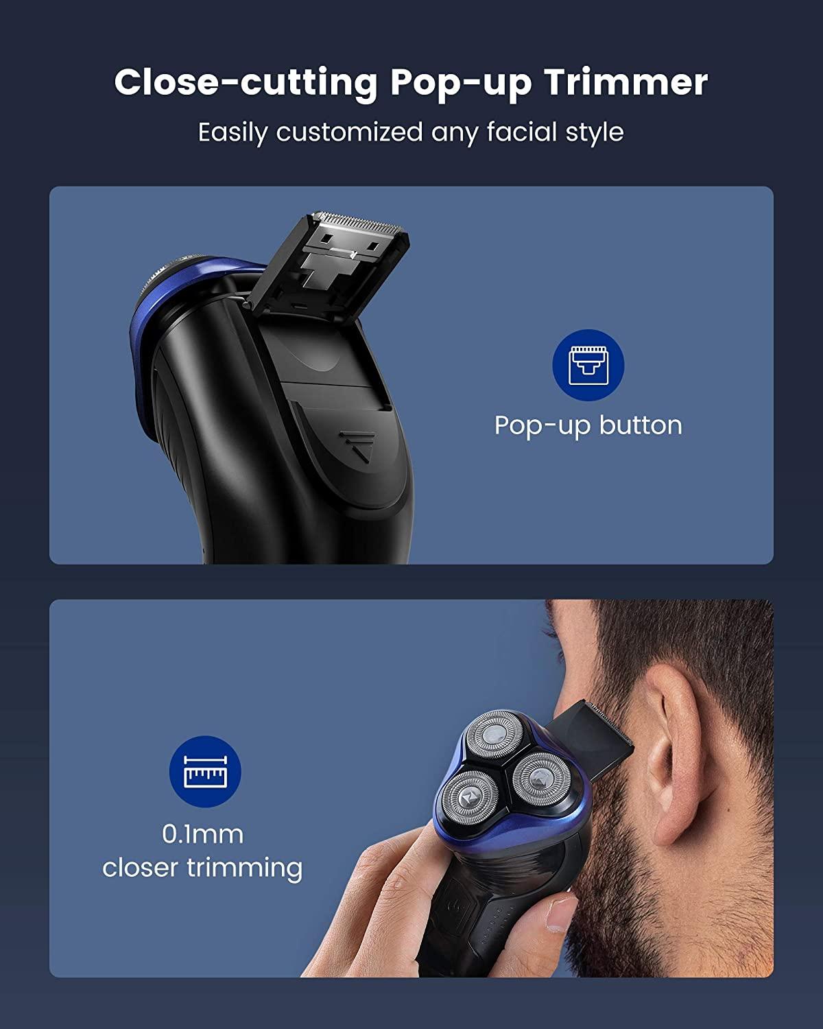 Limural Mens Electric Razor Cordless Rechargeable Shaver With