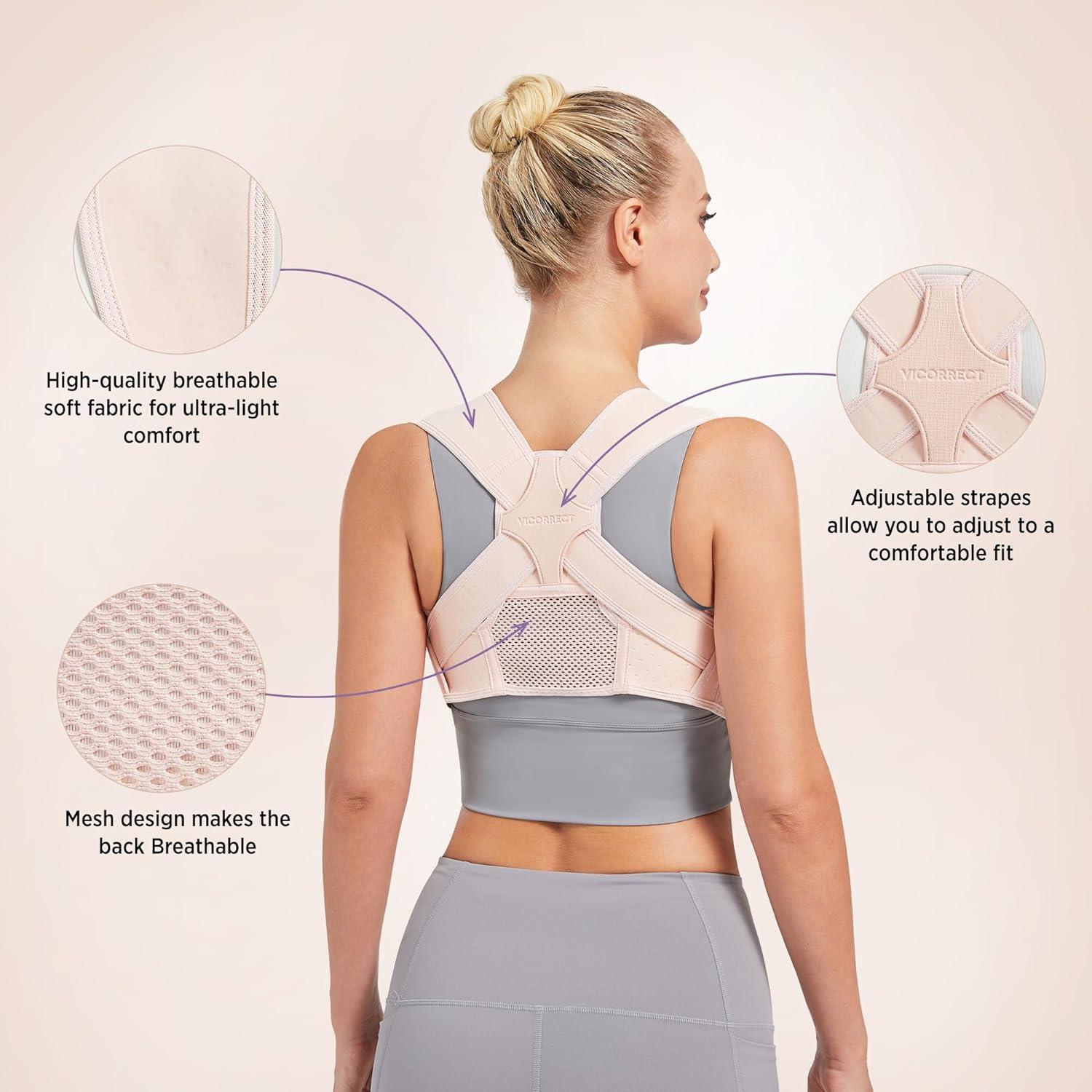 VICORRECT Posture Corrector for Women - Adjustable Upper Back Brace for Pain Relief - L-XL Size ...
