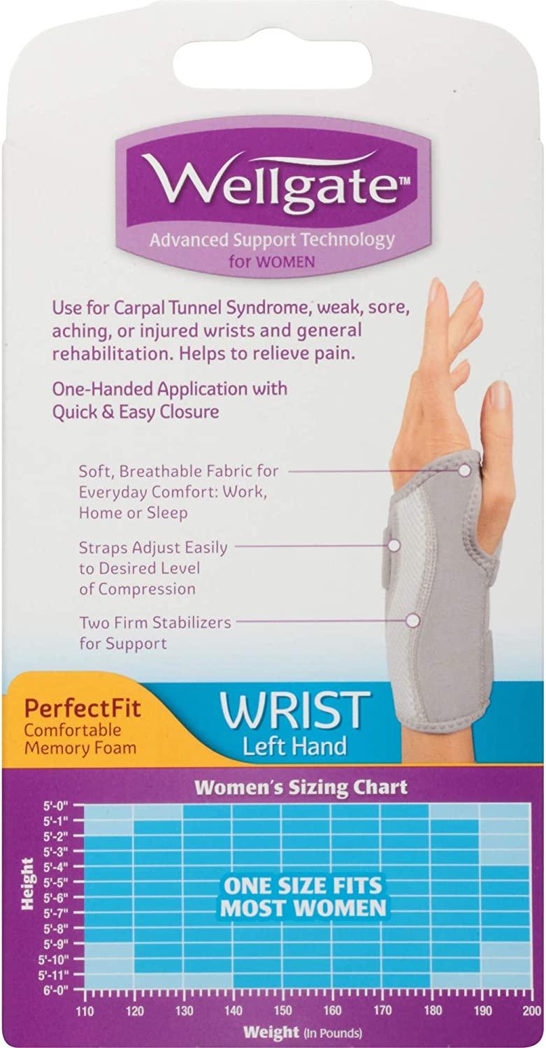 Wellgate for Women PerfectFit Wrist Brace for Wrist Support - Left