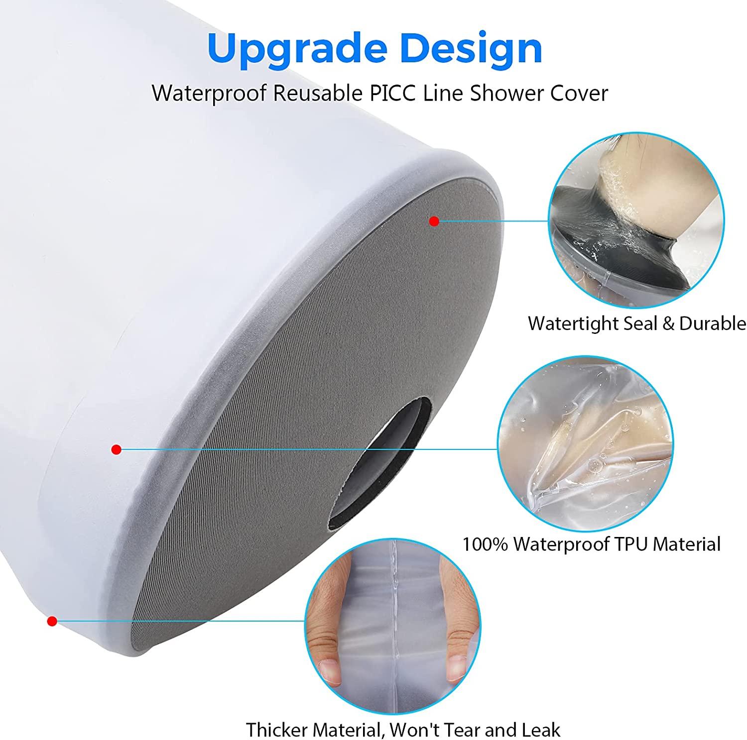 Waterproof PICC Line Shower Cover - Reusable Upper Arm Sleeve Protector ...