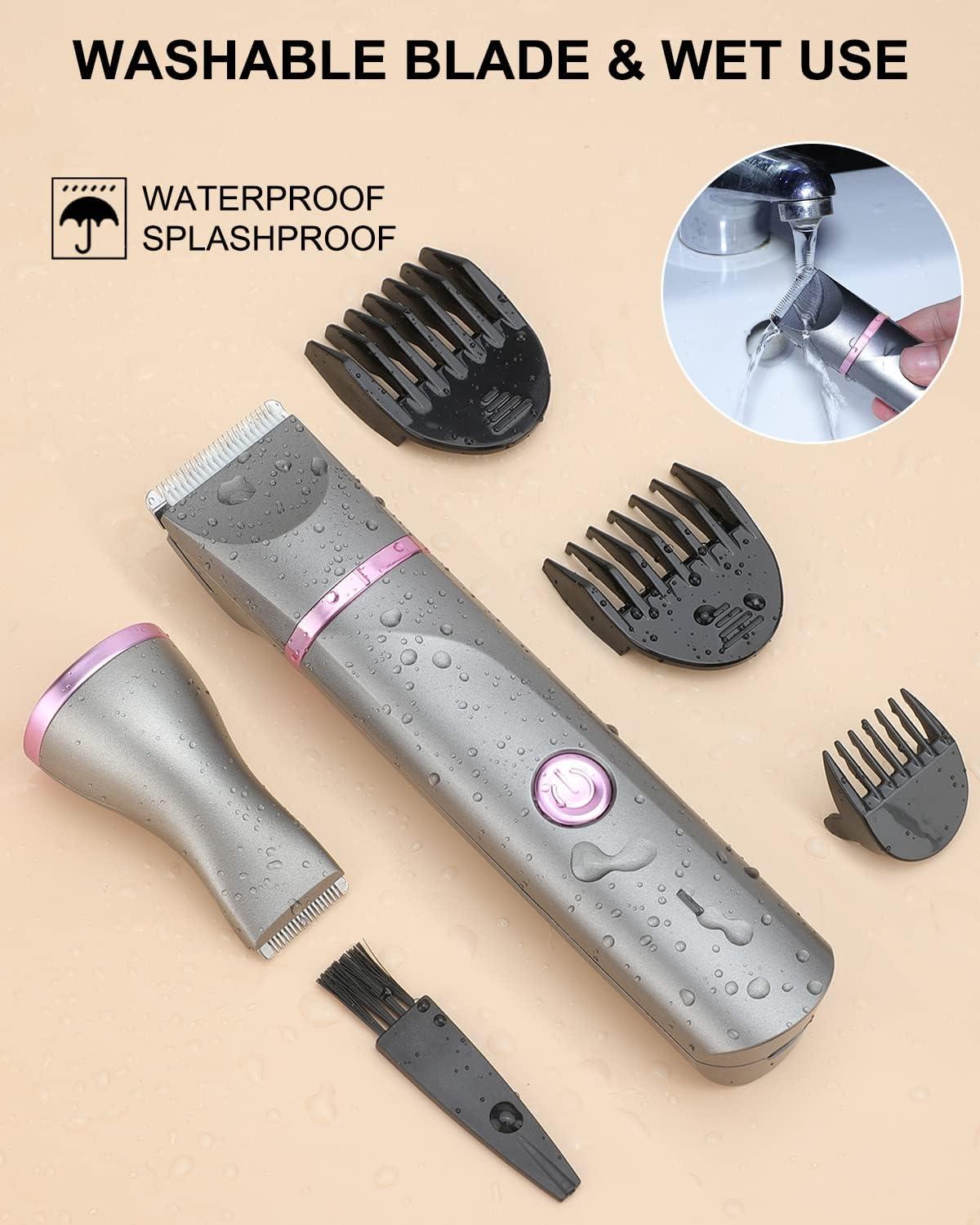 Electric Bikini Trimmer for Women - IPX7 Wet and Dry Use - Grey Purple ...