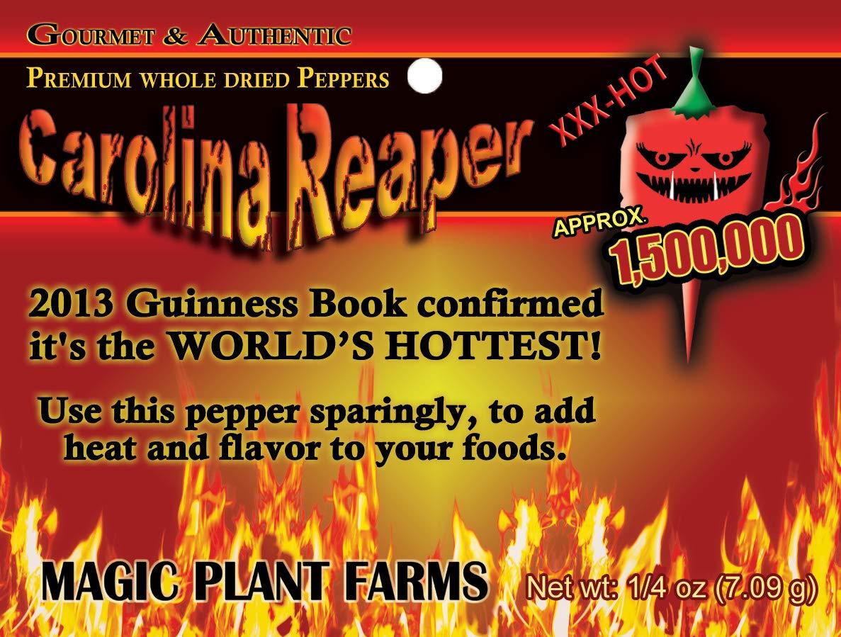 Dried Carolina Reaper Pepper Whole Pods 1/4 oz. - Spicy and Hot! (Basic ...