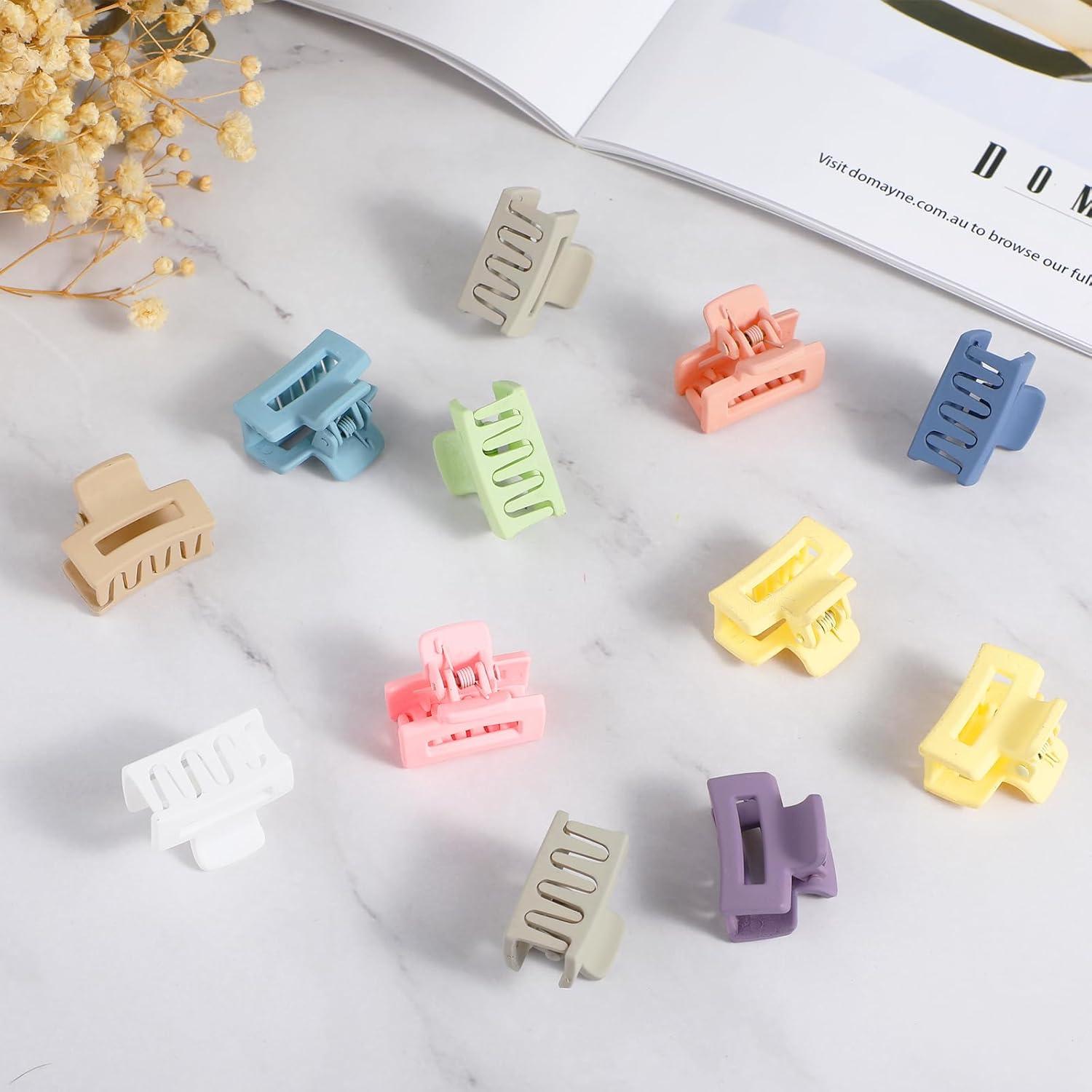 WLLHYF 12pcs Mini Hair Clips - Durable Non-Slip Jaw Clips for Women ...