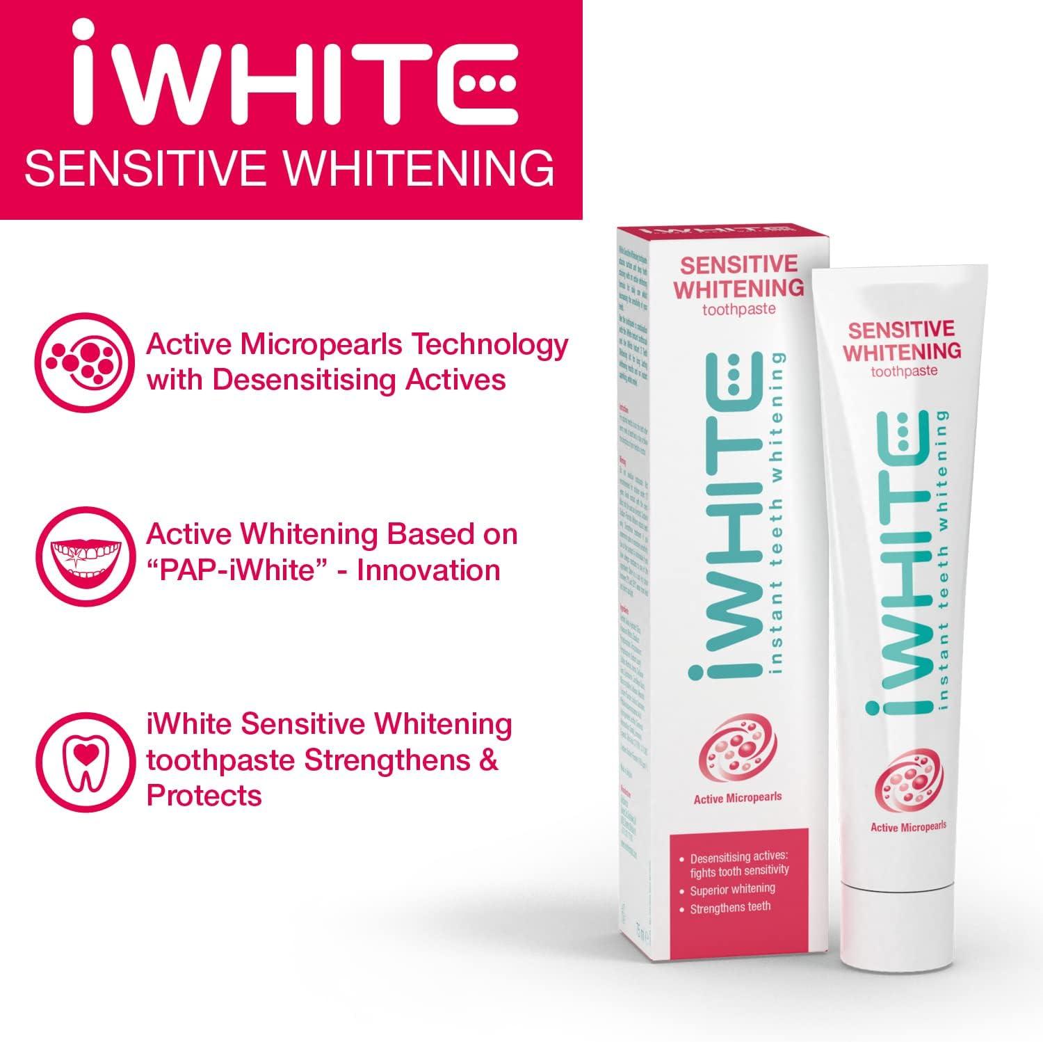 iWhite Sensitive Whitening Toothpaste 75ml - Gentle Whitening & Stain ...