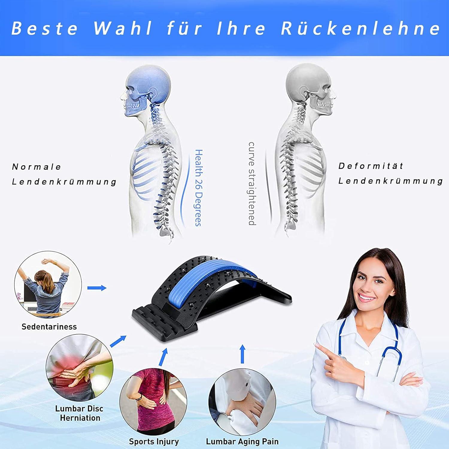 Back Extensor & Massage Support | Adjustable Back Stretcher with ...