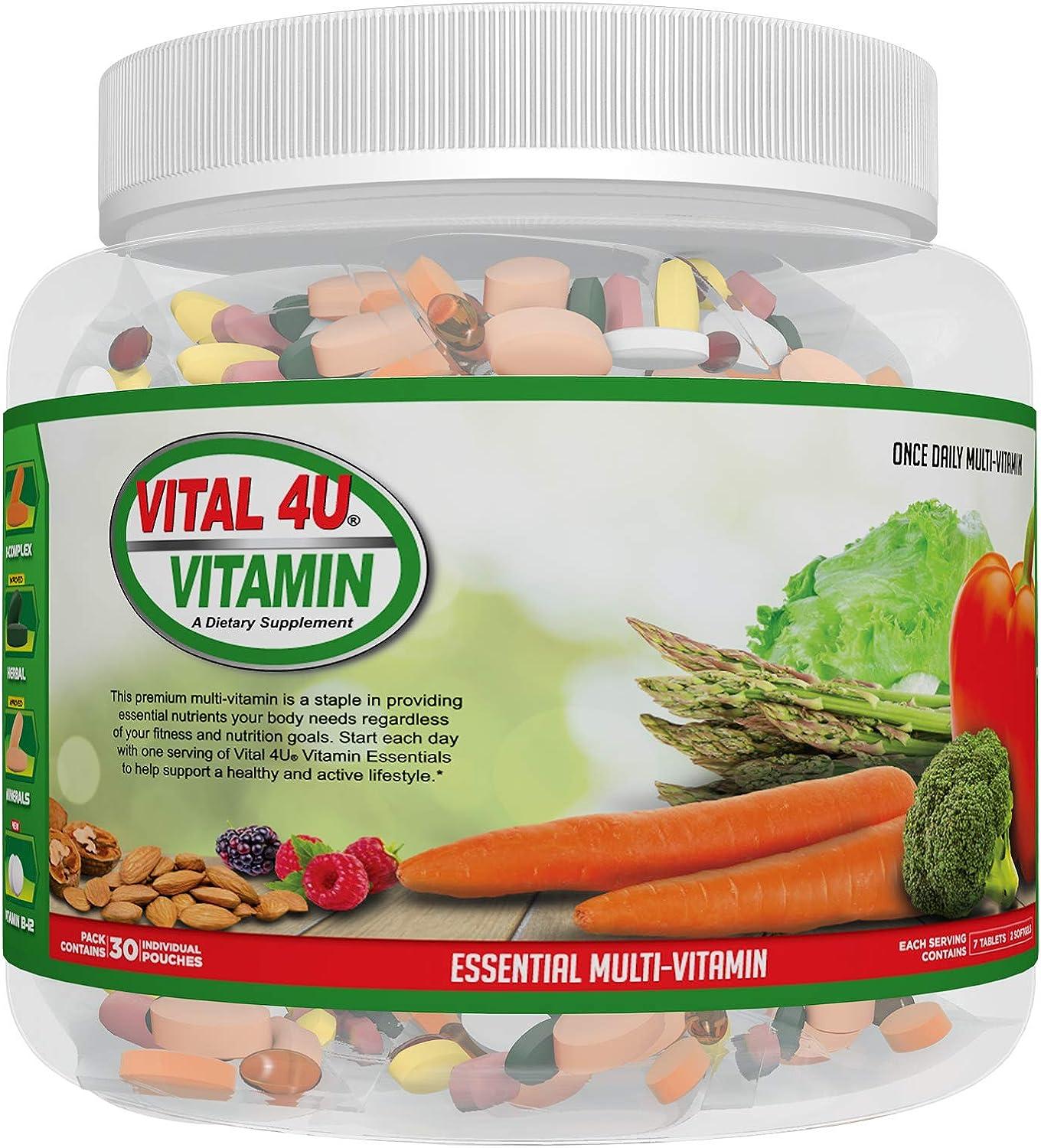 VITAL 4U Vitamin Essentials - Daily Multivitamin for Men and Women ...