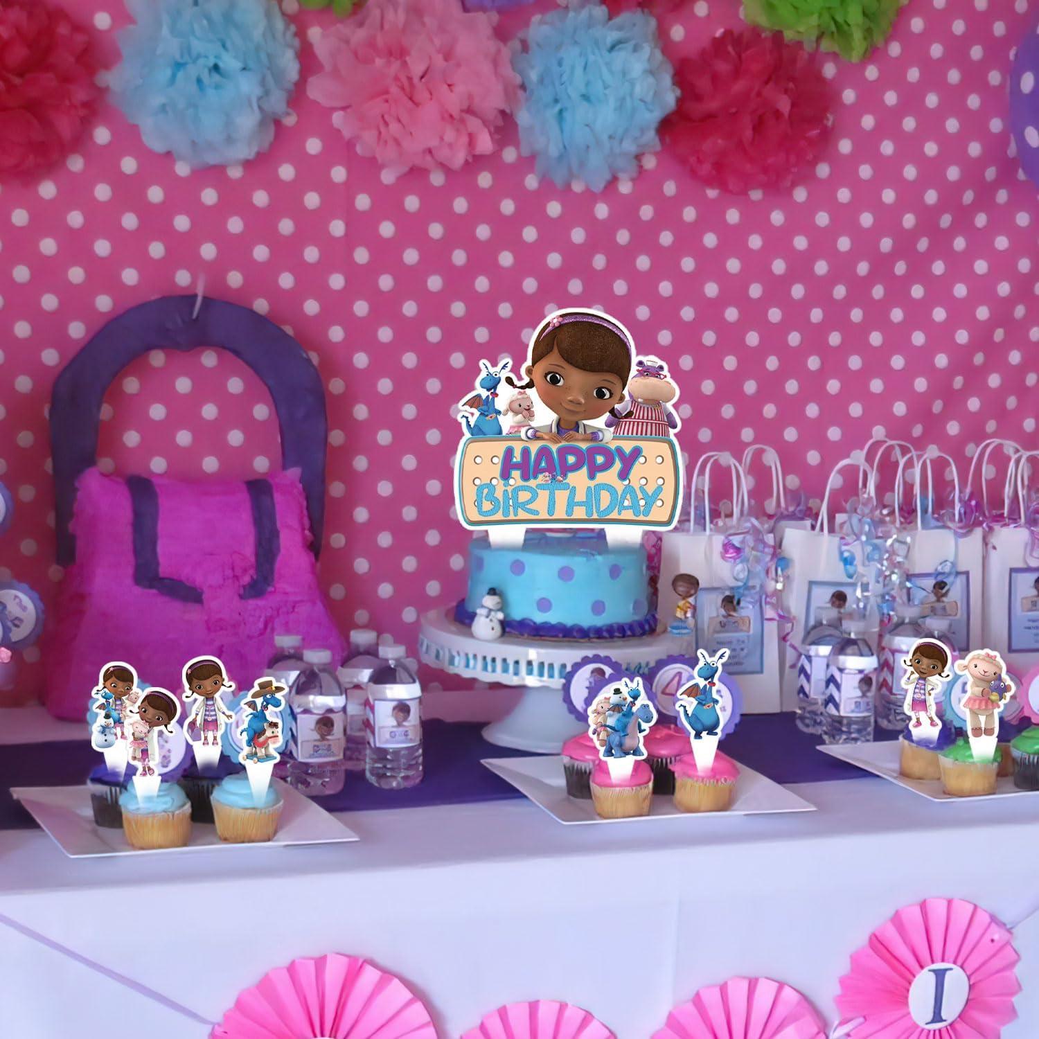 37pcs McStuffins of Doc Birthday Decorations Girl Doctor Cupcake ...