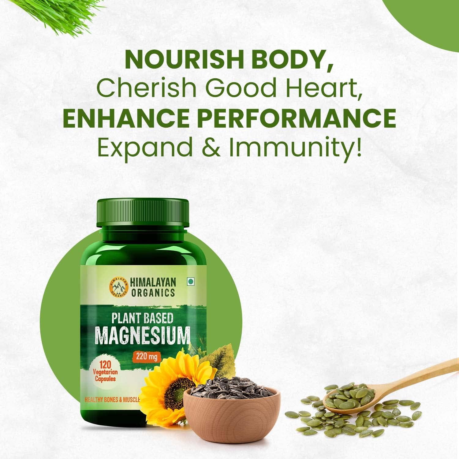 Himalayan Organics Plant Based Magnesium 220mg - 120 Veg Capsules ...