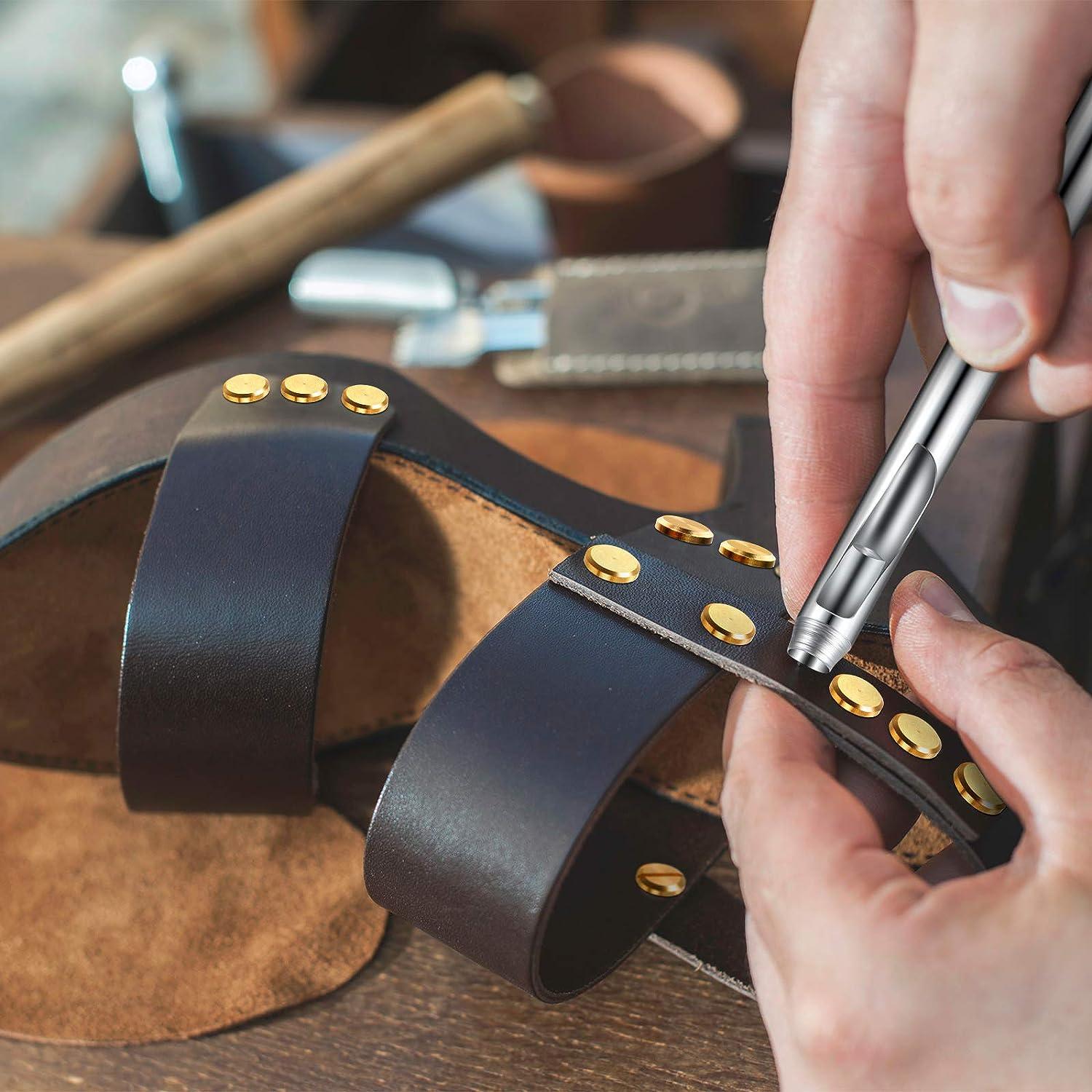 60 Pairs 3 Sizes Brass Chicago Screws with Hole Punch Tool - DIY ...