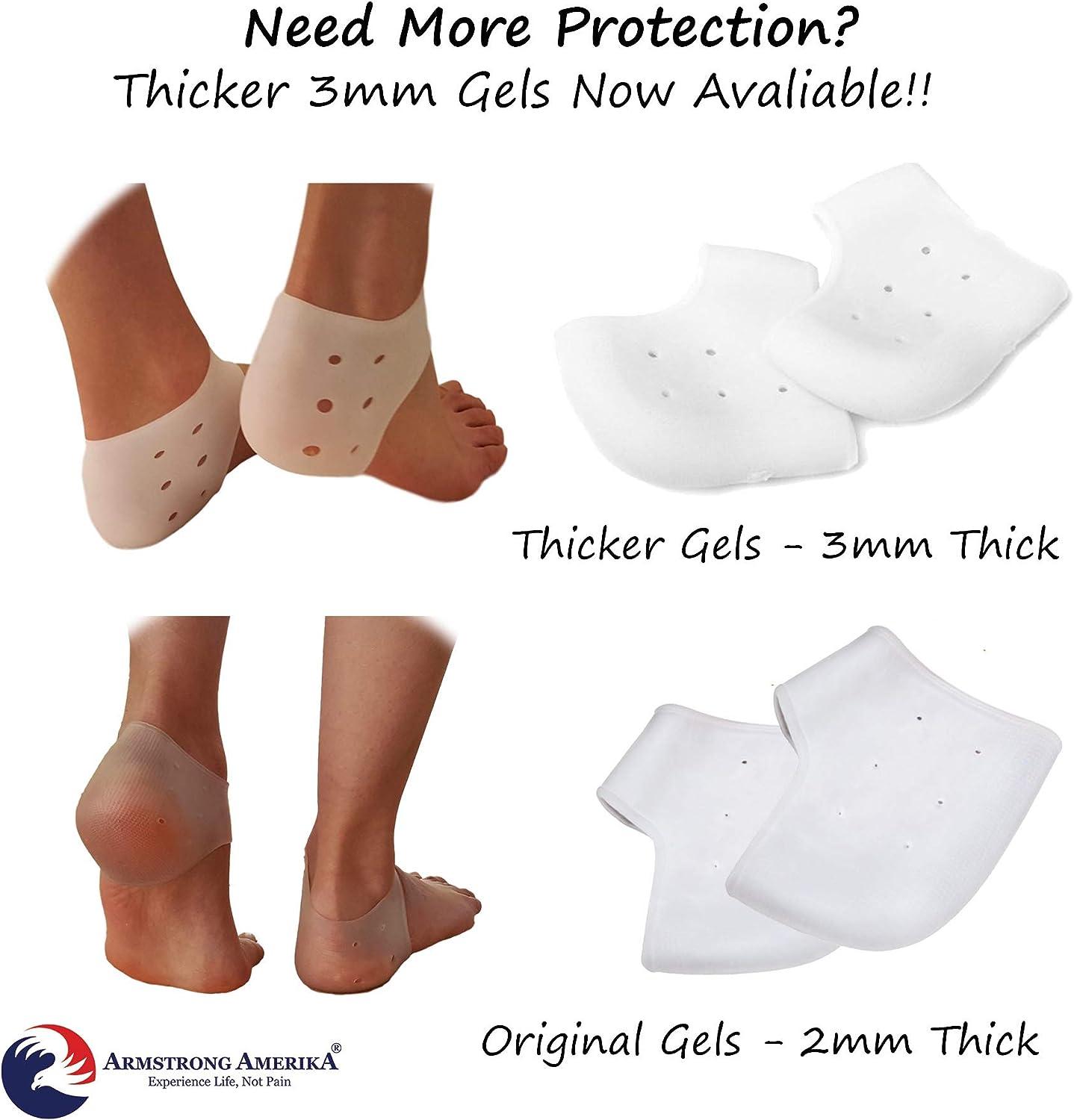Silicone Gel Heel Cups - Plantar Fasciitis Inserts for Orthotic Heel ...