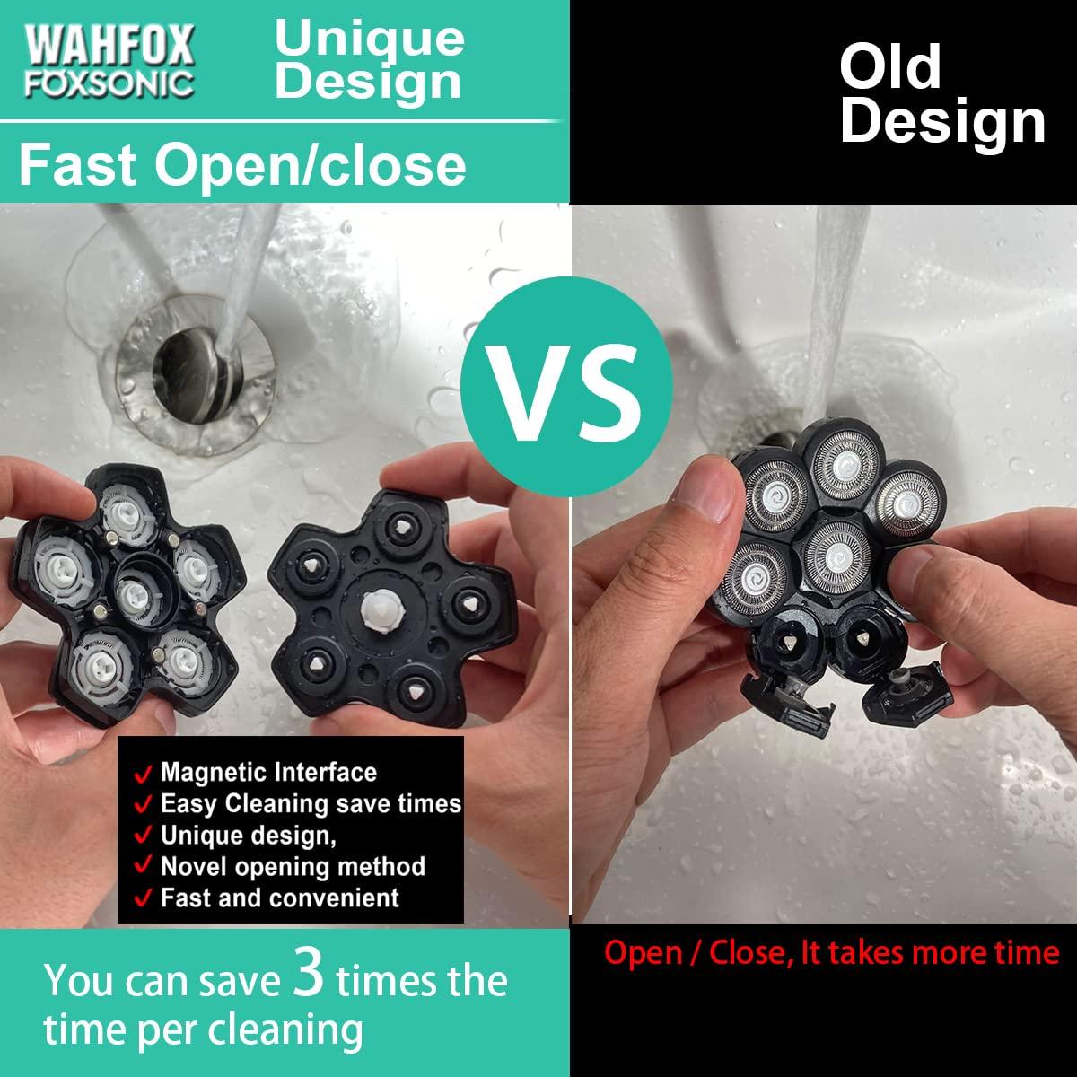 WAHFOX 6-Blade Head Shaver Replacement Blades - Compatible with FREEDOM ...