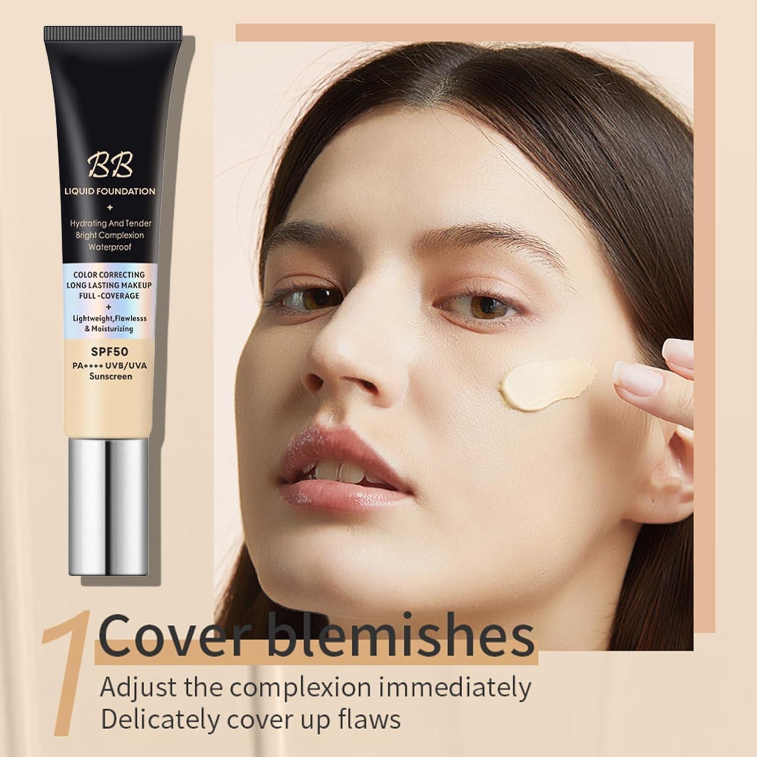 SPF50+ BB Cream Tinted Moisturizer for Women | Hydrating Sunscreen with SPF | Even Skin Tone ...