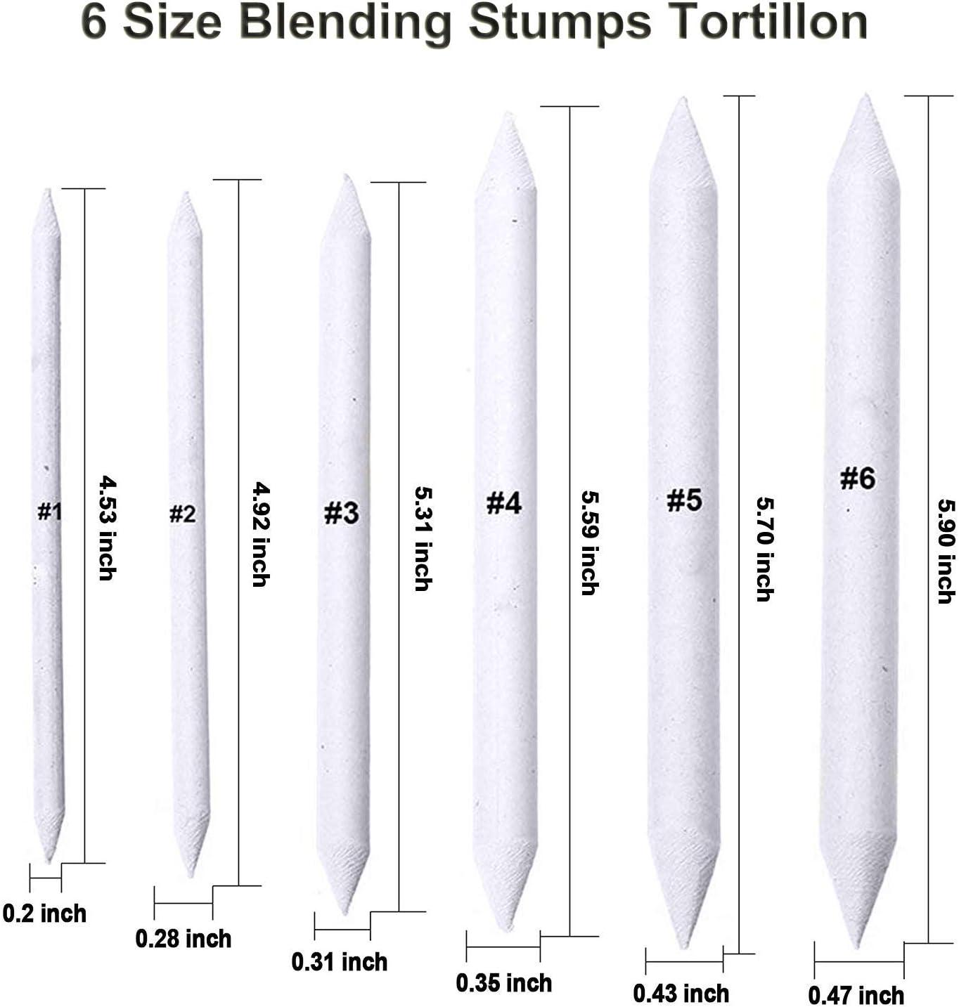 Cettkowns 36-Piece Artist Blending Stump and Tortillion Set for Sketch ...