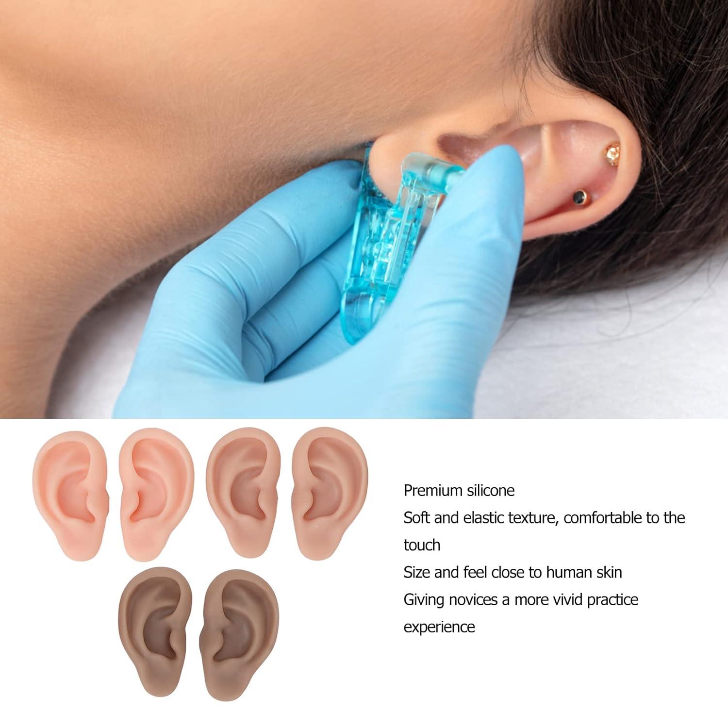 Simulated Ear Model Set - 3 Pairs Silicone Flexible Models in 3 Colors ...