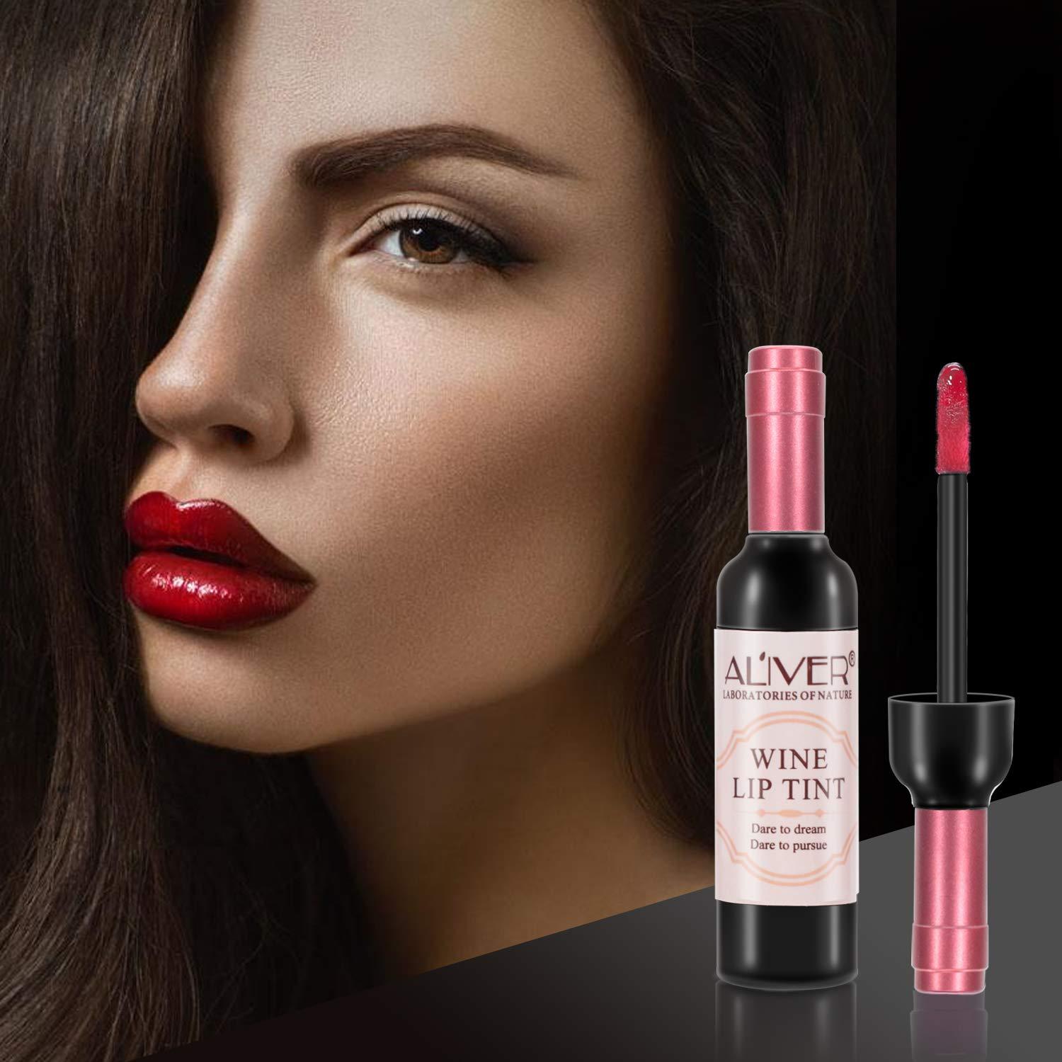 Wine Lip Stain & Lip Tint Set - Long Lasting, Waterproof Matte Liquid ...