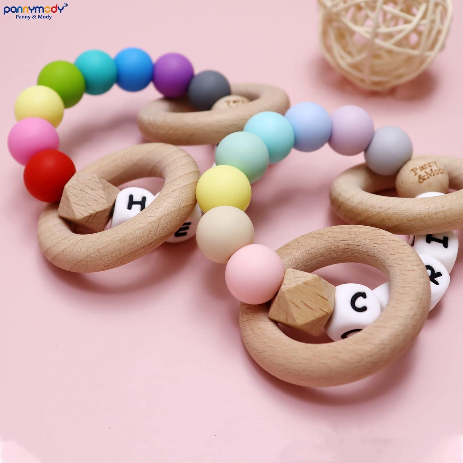 Panny & Mody Personalized Pink Teether - Custom Name | Baby Teething ...