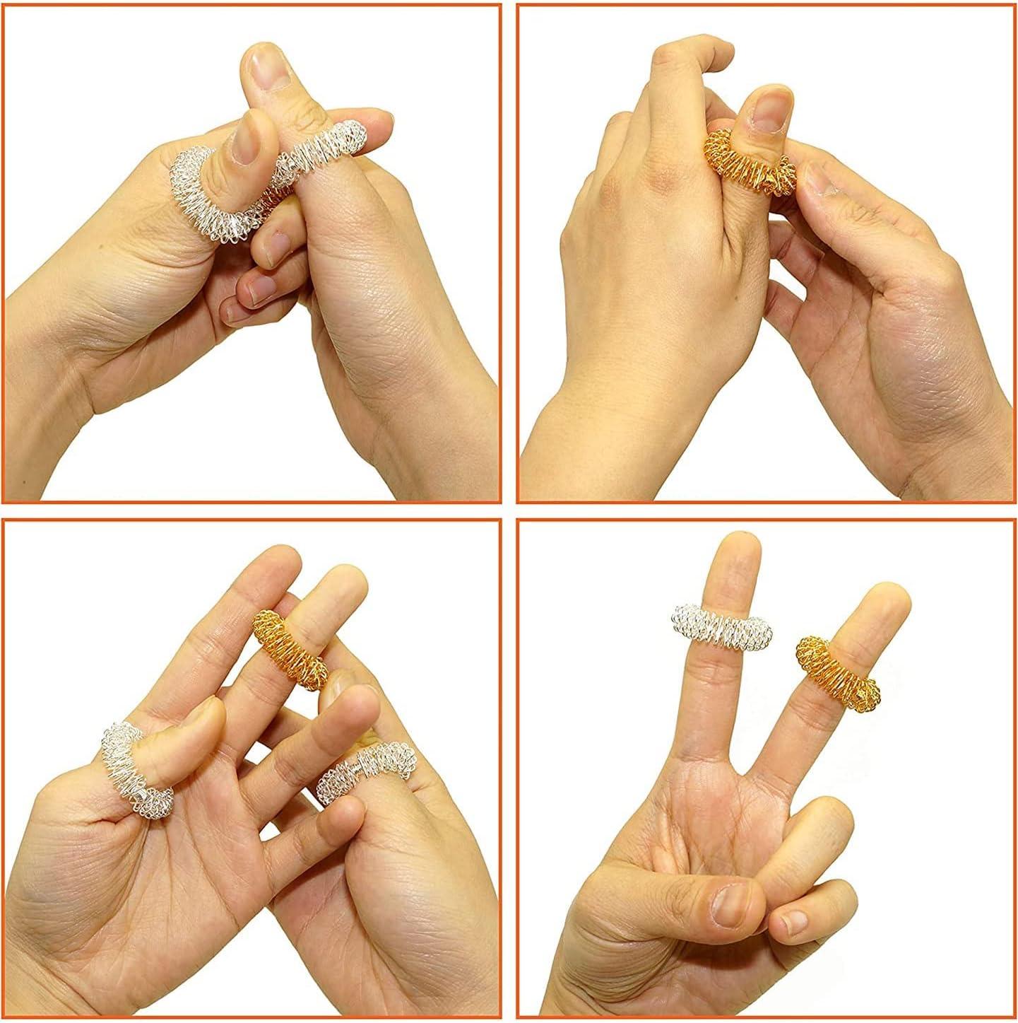 4 Skills Igelball Massage & 10 Acupressure Rings Set for Stress Relief ...