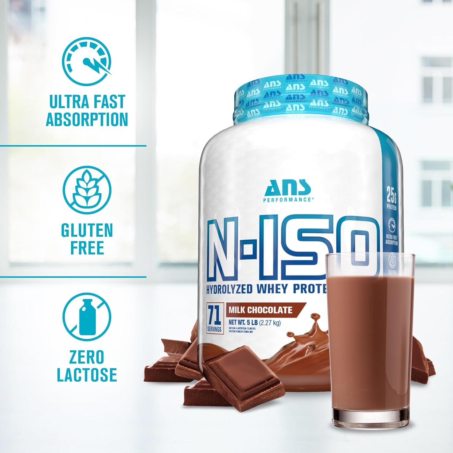 ANS Performance 100% Pure Hydrolyzed Whey Isolate Protein + BCAAs - 25g ...