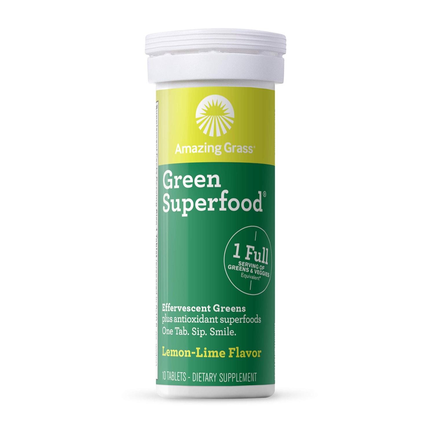 Amazing Grass Lemon Lime Effervescent Tablets - 10 Count | Buy Now with ...