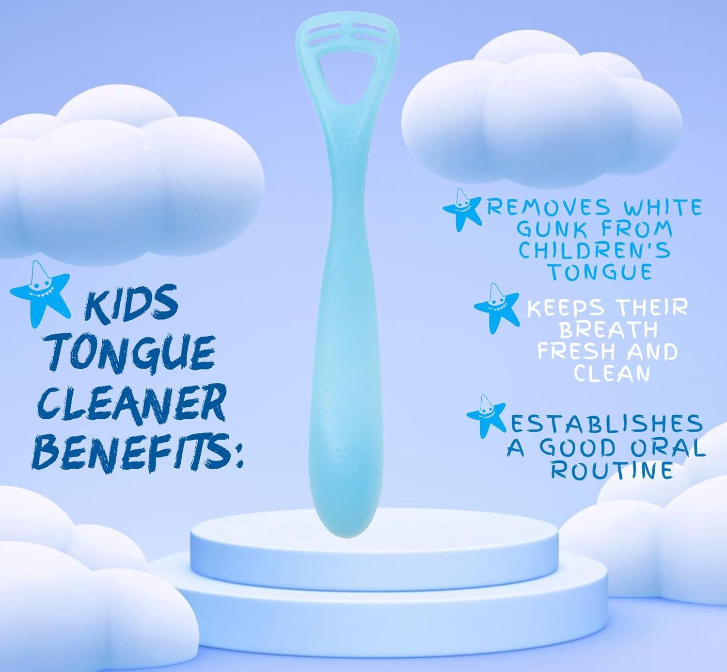 Kids U-Shaped Toothbrush with Tongue Scraper - Gentle Teeth and Gums ...
