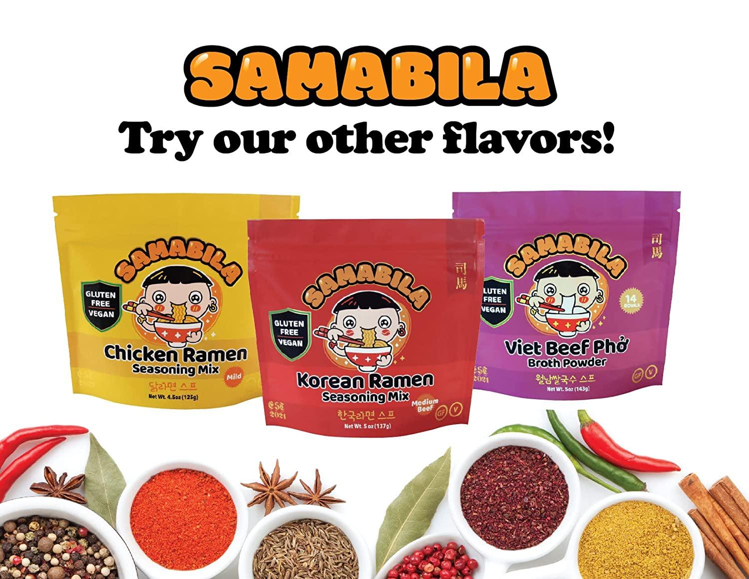 Samabila Korean Ramen Seasoning Mix - Gluten Free, Vegan, Medium Spicy ...