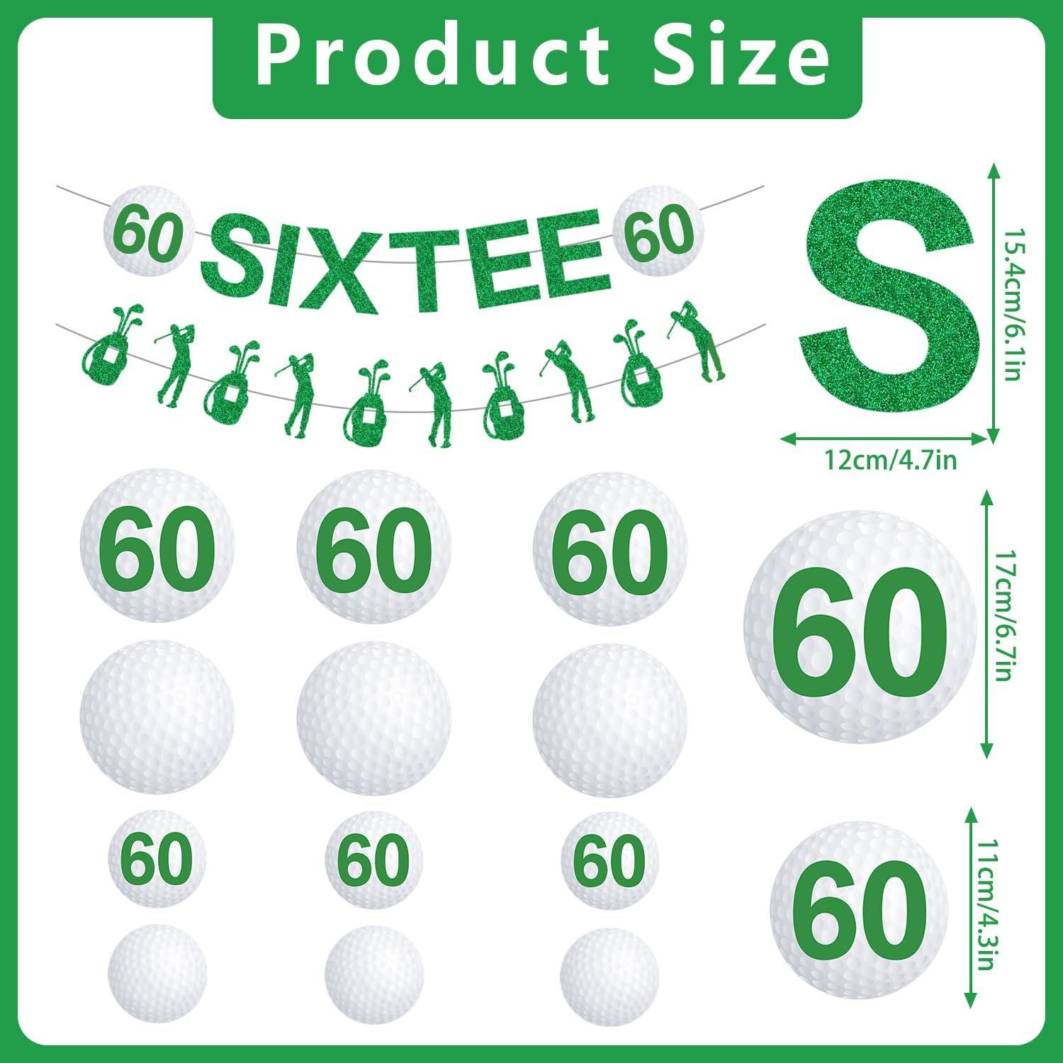 Gameza 60th Birthday Decorations for Men - 14PCS Golf Birthday Party ...