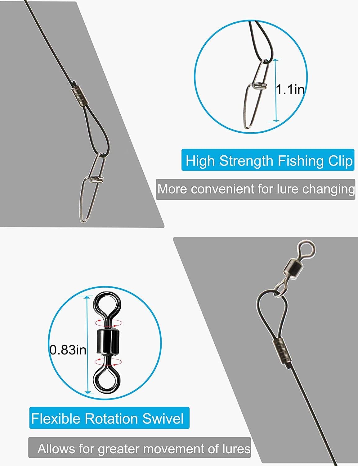 Facikono Fishing Leaders Wire 125LB - Heavy Duty Saltwater Wire with ...