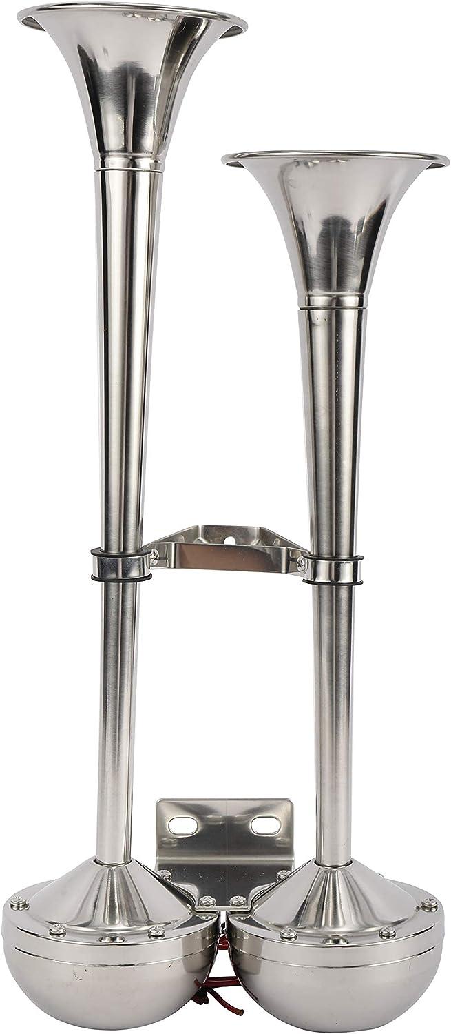 WerkWeit Dual Boat Horns - 12V Marine Trumpet Horn, Stainless Steel ...