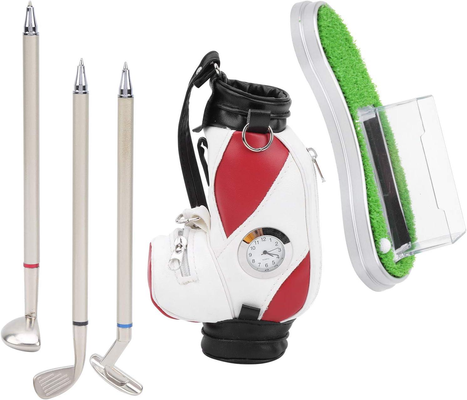 Keenso Desktop Golf Pen Set - Mini Golf Club Pen Holder with Clock ...