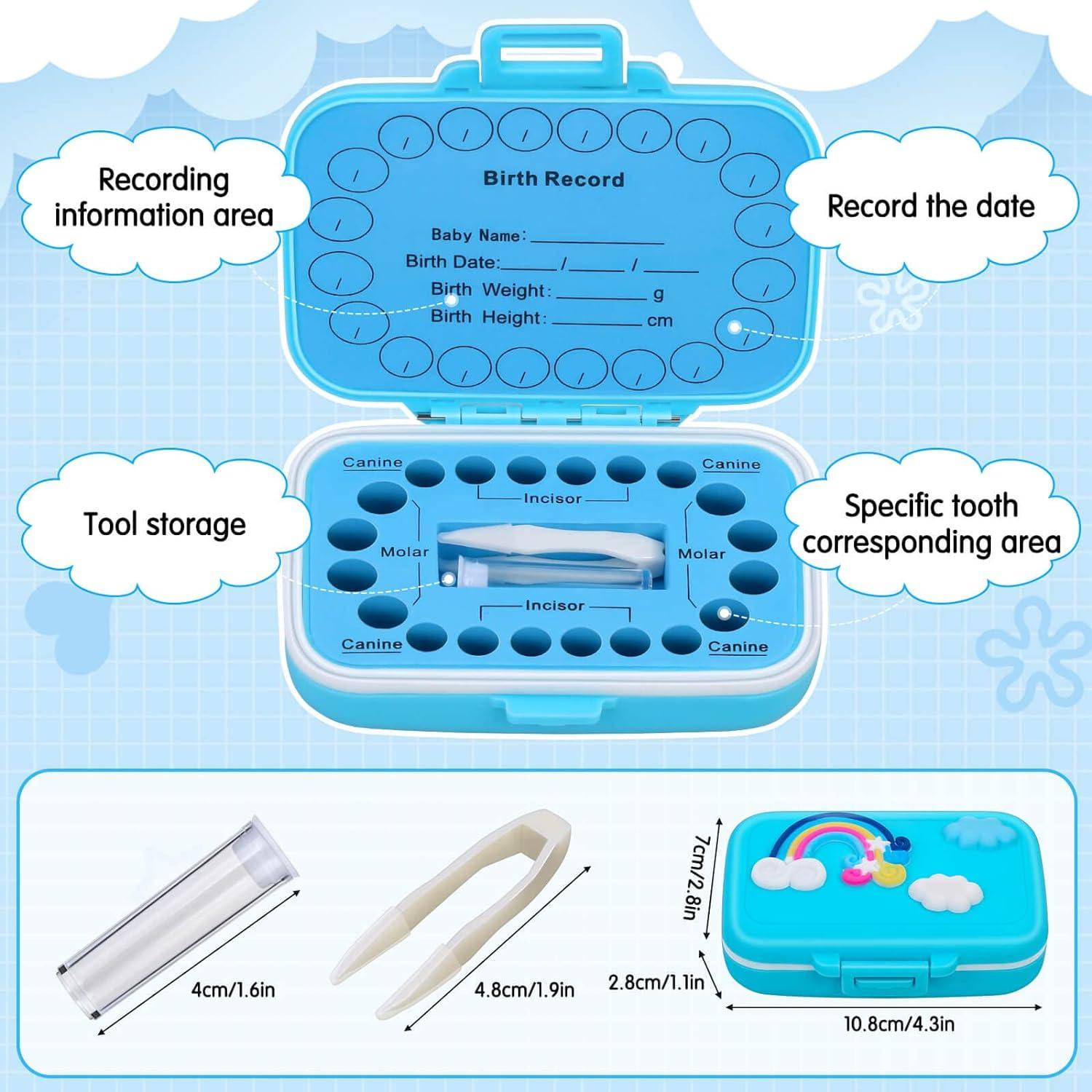 Kids Tooth Keepsake Box - Blue Tooth Holder for Lost Teeth - Teeth ...