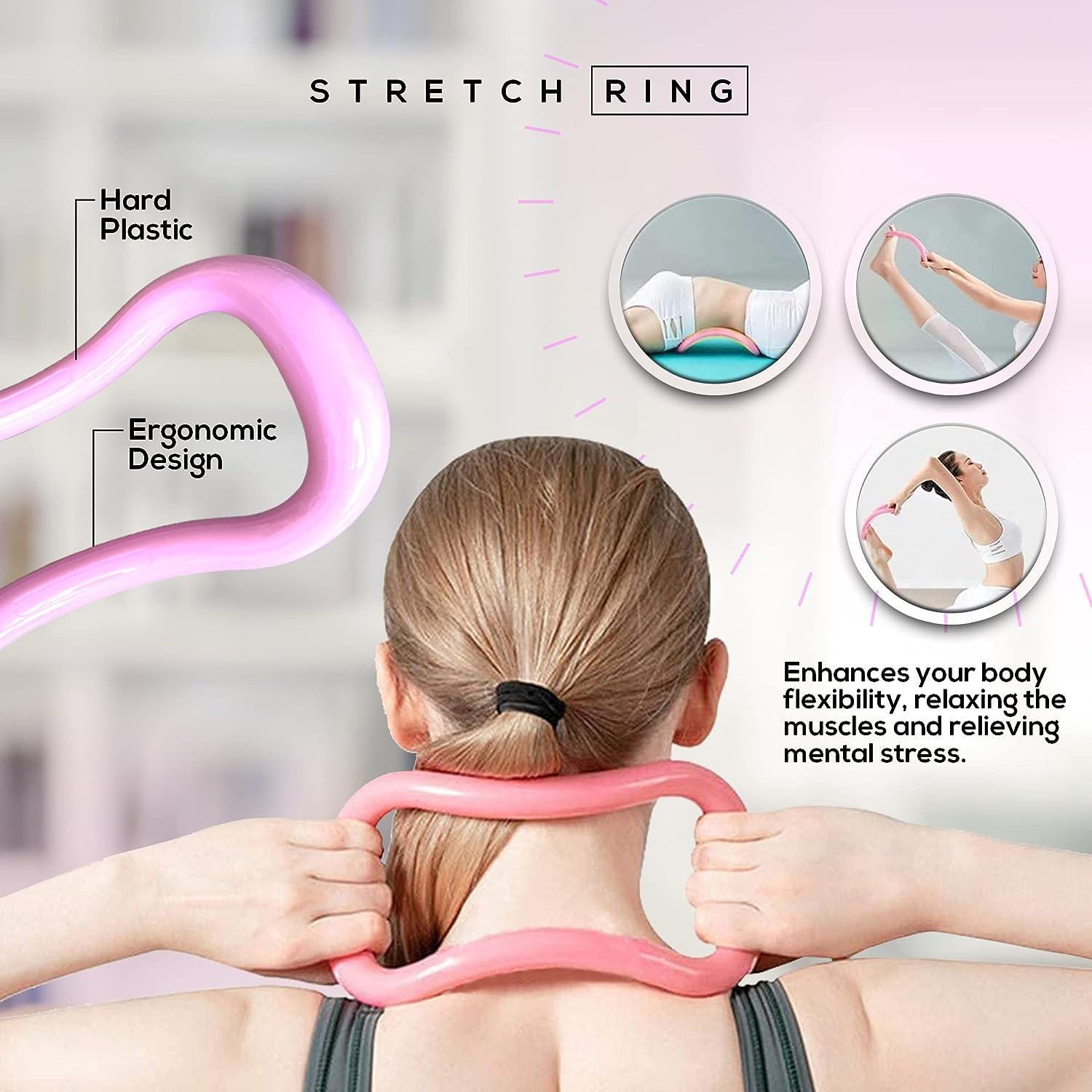 BAMBIKI Stretch Set: Posture Corrector Yoga Stick, Stretching Ring, and ...