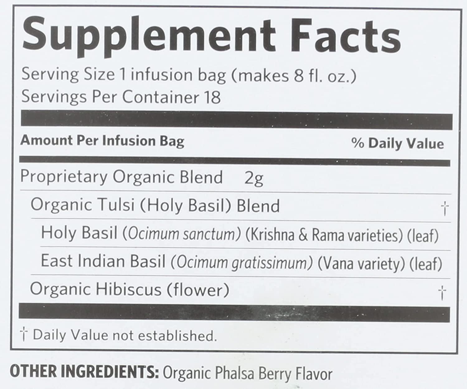 Organic India Tulsi Hibiscus Tea Infusion - 18 Count - Herbal Wellness Brew | Buy Now with ...