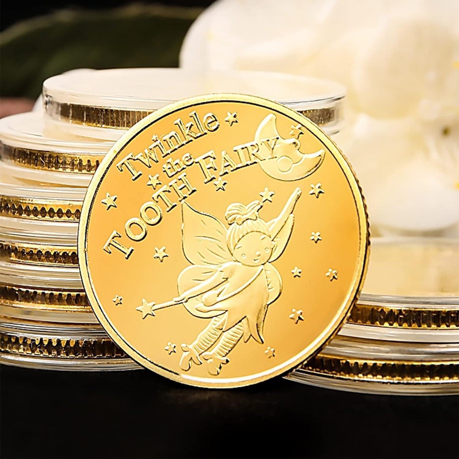 Tooth Fairy Coins - 16 Gold Pieces for Boys and Girls - Commemorative ...