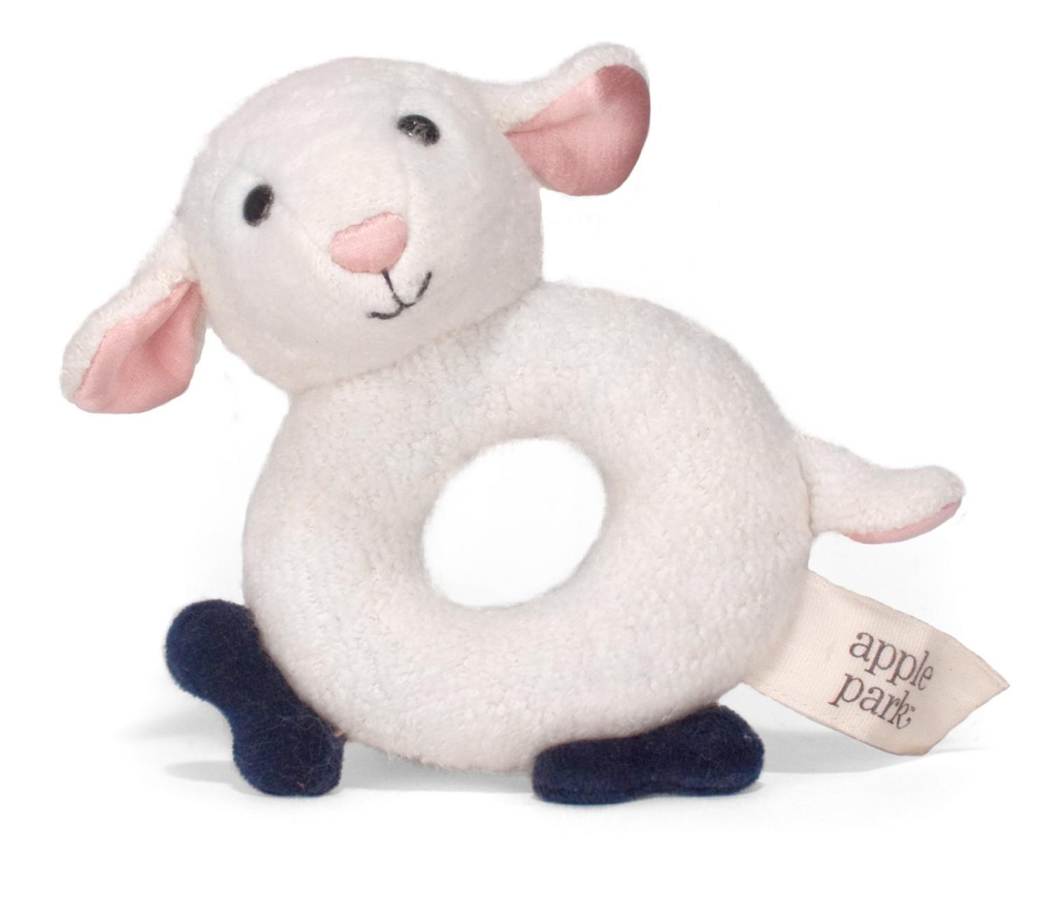 Apple Park Lamby Soft Teething Ring Baby Toy - 100% Organic Cotton ...