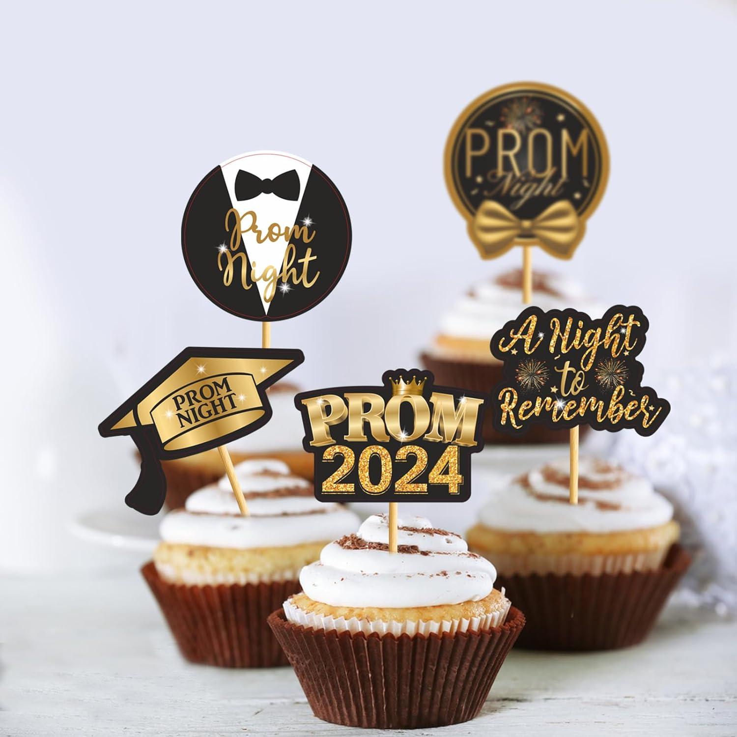 24pcs Prom Cupcake Topper Prom Decorations for Party 2023 Prom ...