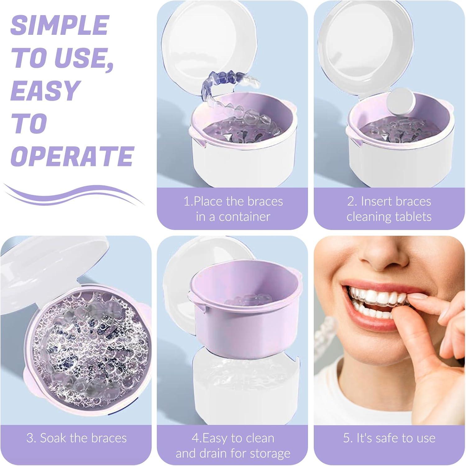 Alevi Braces & Denture Container: Portable Two-Storey Storage Box with ...